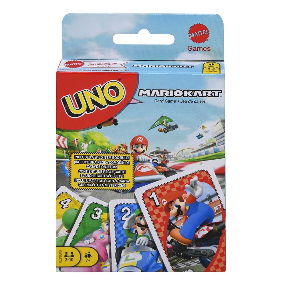 Super Mario UNO Mario Kart Card Game, Ages 7+, 3.75 in, Exclusive Wild ...
