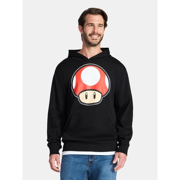Super Mario Galaxy, Men's & Big Men's Graphic Hoodie, Bowser, Sizes S ...