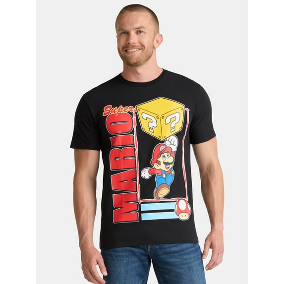Super Mario Men's and Big Men's Mario Jump Graphic Tee, Sizes S-3XL ...