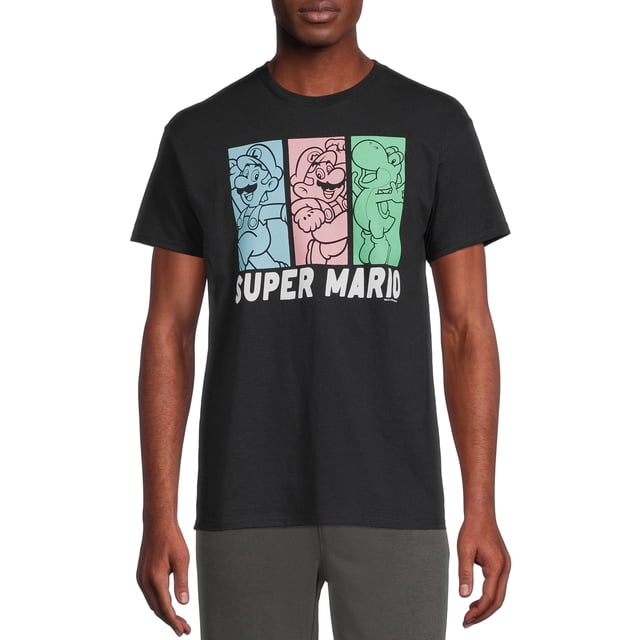 Super Mario Men's Close Ups Graphic Tee with Short Sleeves - Walmart ...