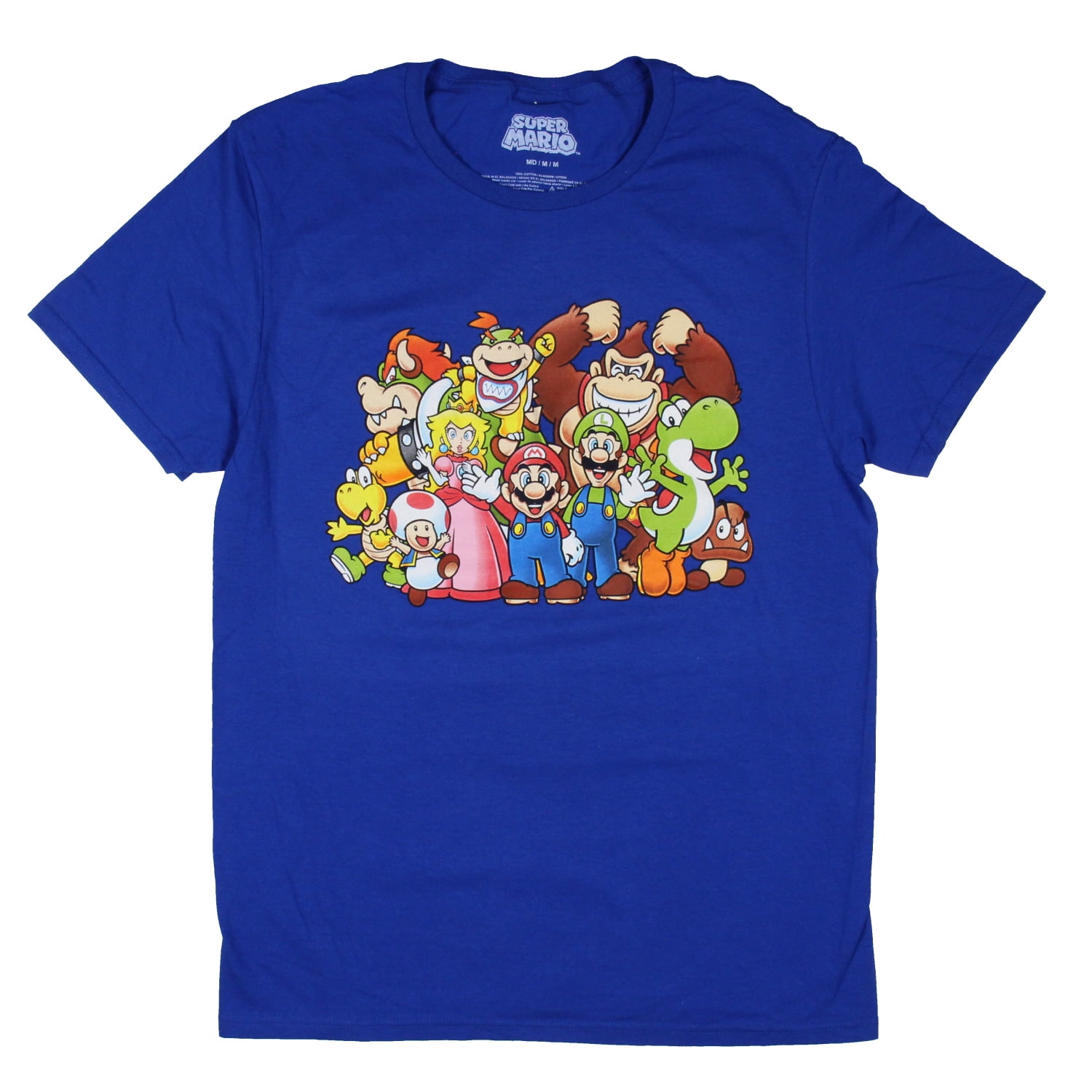 Super Mario Men's Group Graphic Print T-Shirt Mario Luigi Yoshi Toad ...