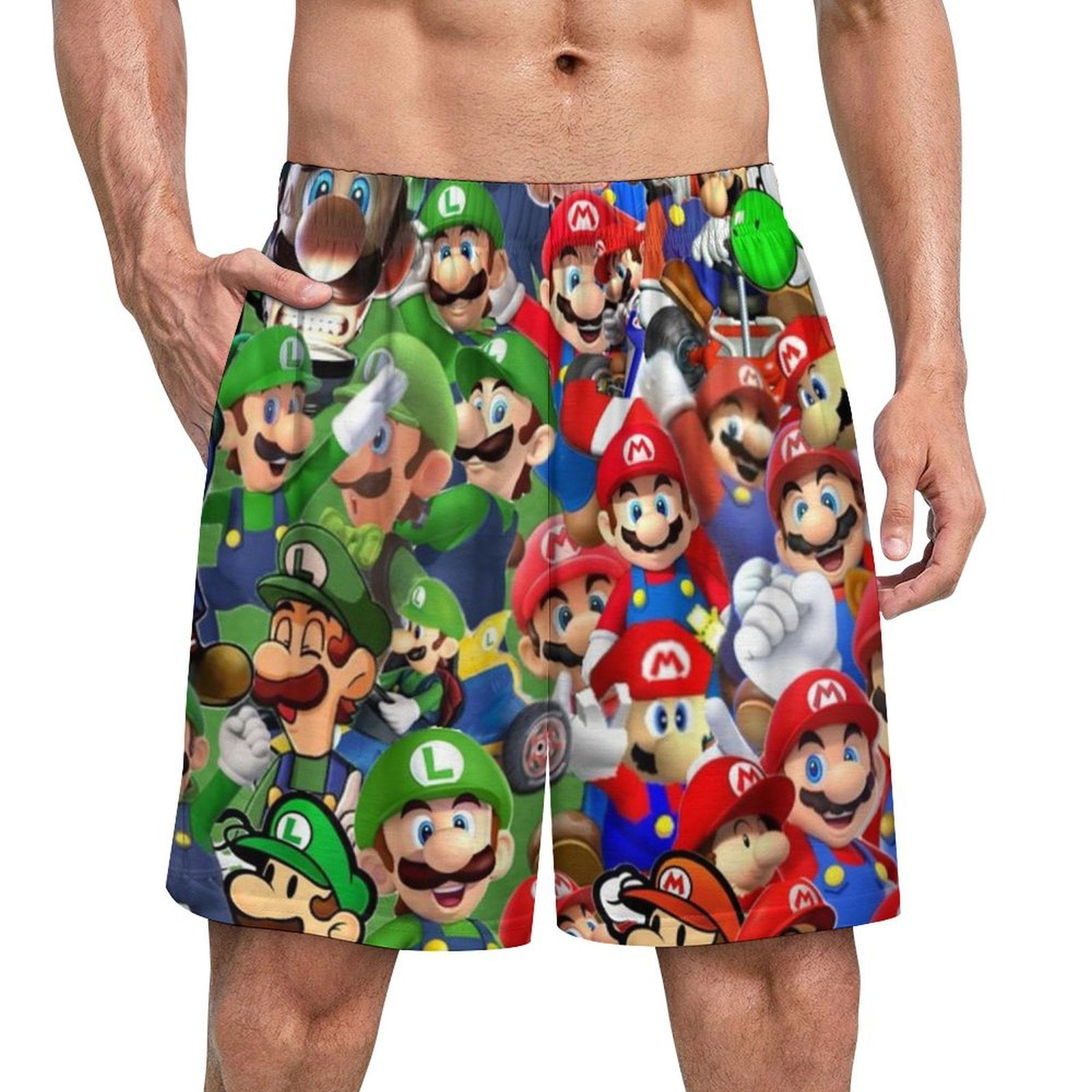 Super Mario Men's Sleepwear Shorts Pajama Bottom Lounge Sleep Pajama ...