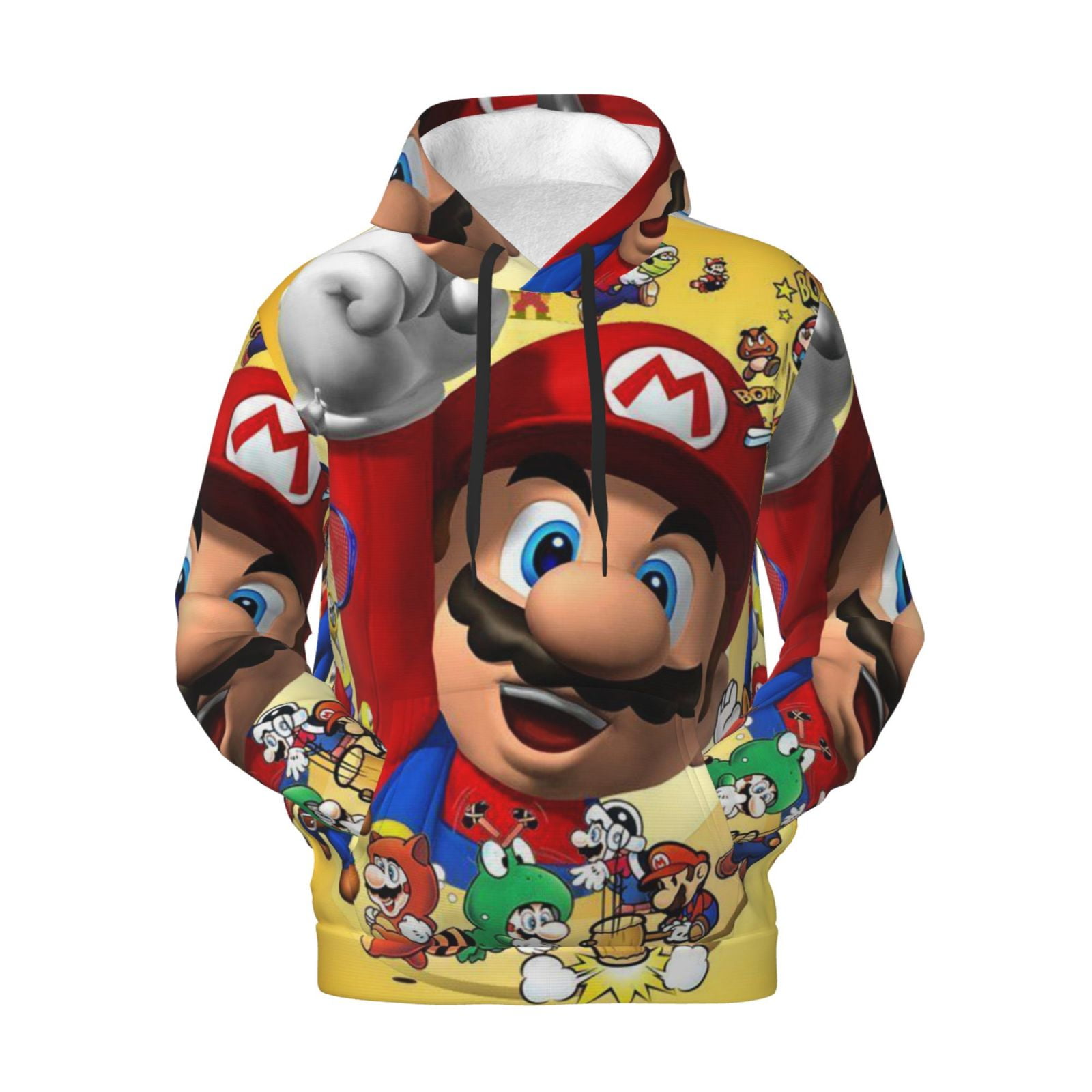 Super Mario Men's Sweatshirt Hoodies Soft Plush Fleece Pullover Fashion ...