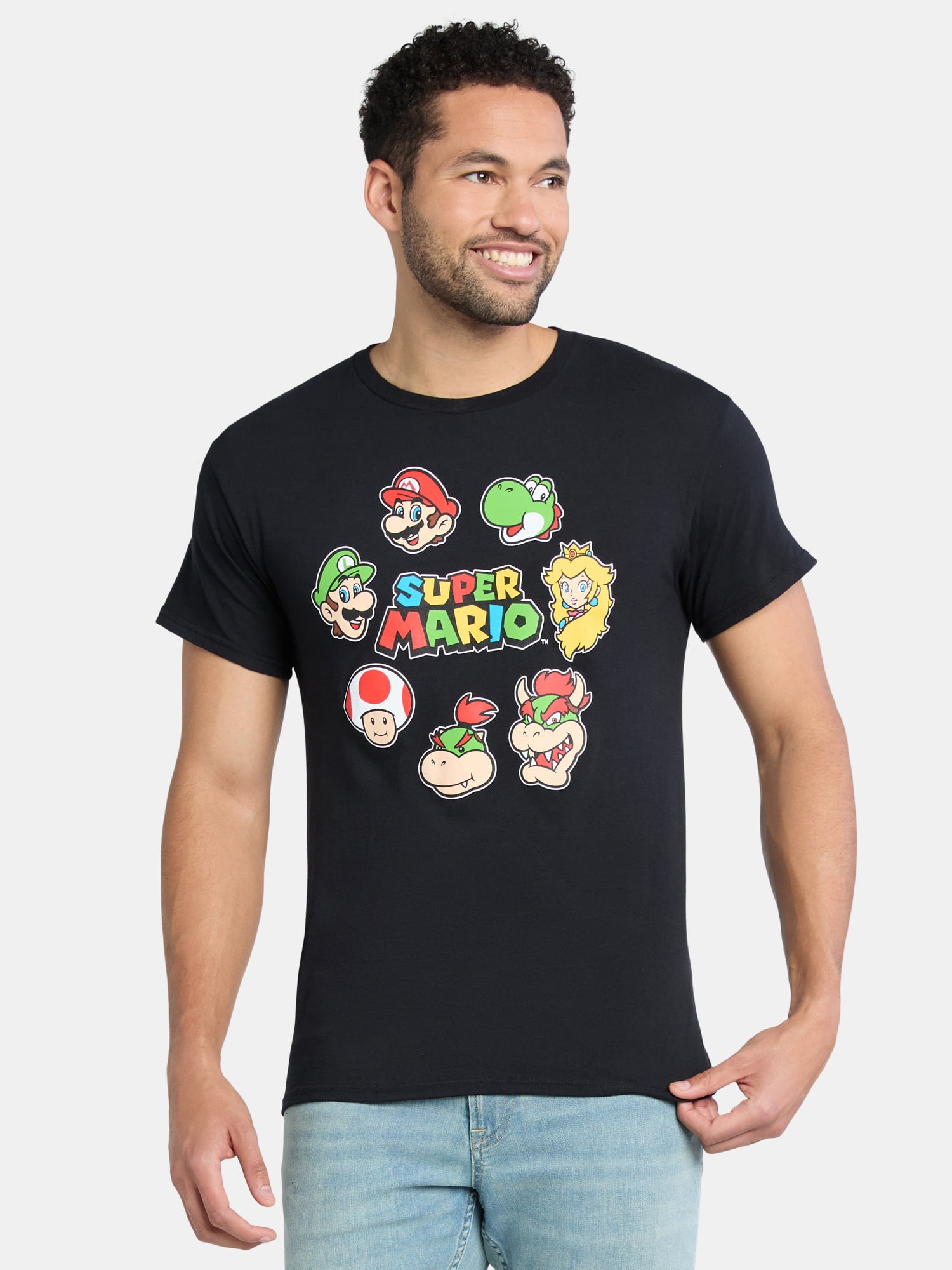 Super Mario Men's and Big Men's Graphic Tee Shirts, 2-Pack, Sizes S-3XL ...