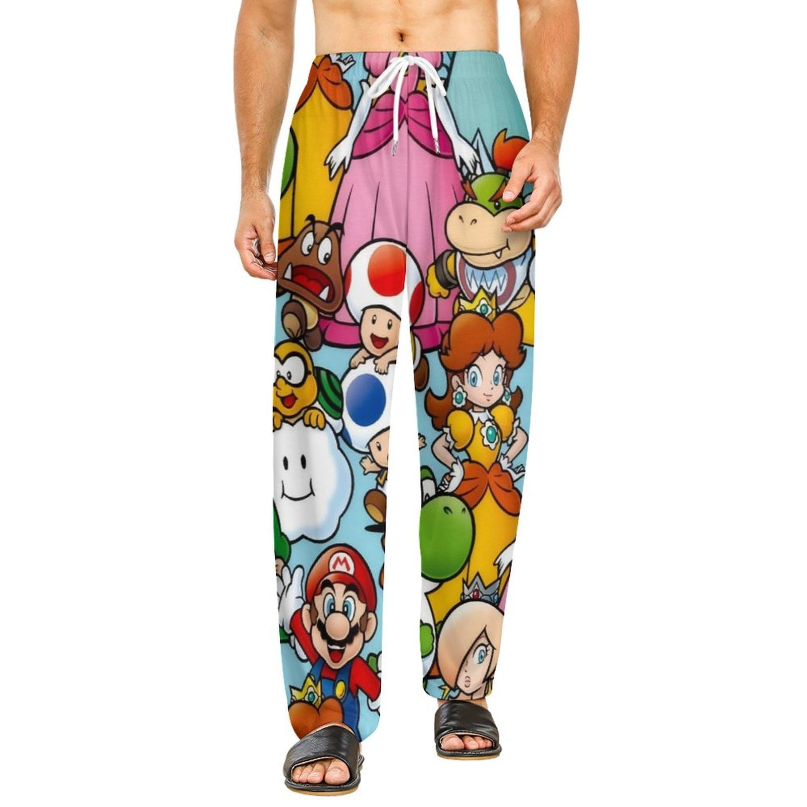 Super Mario Men's elastic waist straight leg pajama pants L - Walmart.com