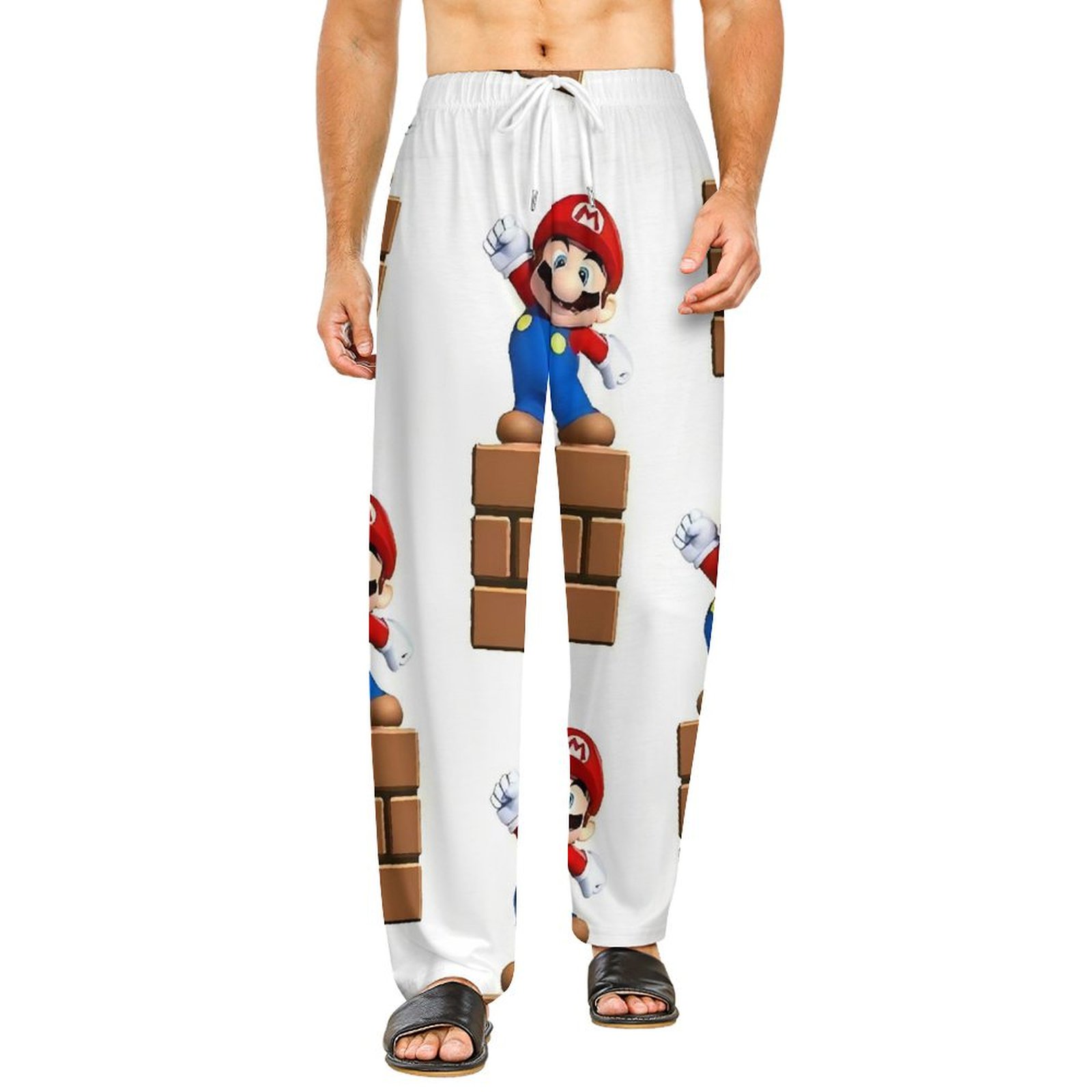 Super Mario Men's elastic waist straight leg pajama pants L - Walmart.com