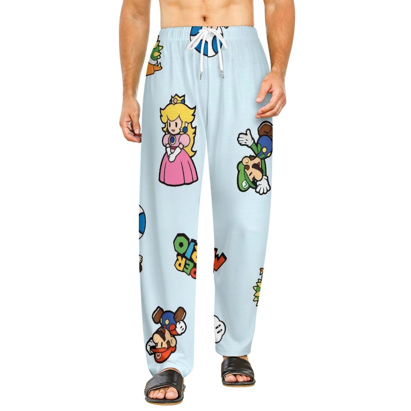 Super Mario Men's elastic waist straight leg pajama pants M - Walmart.com