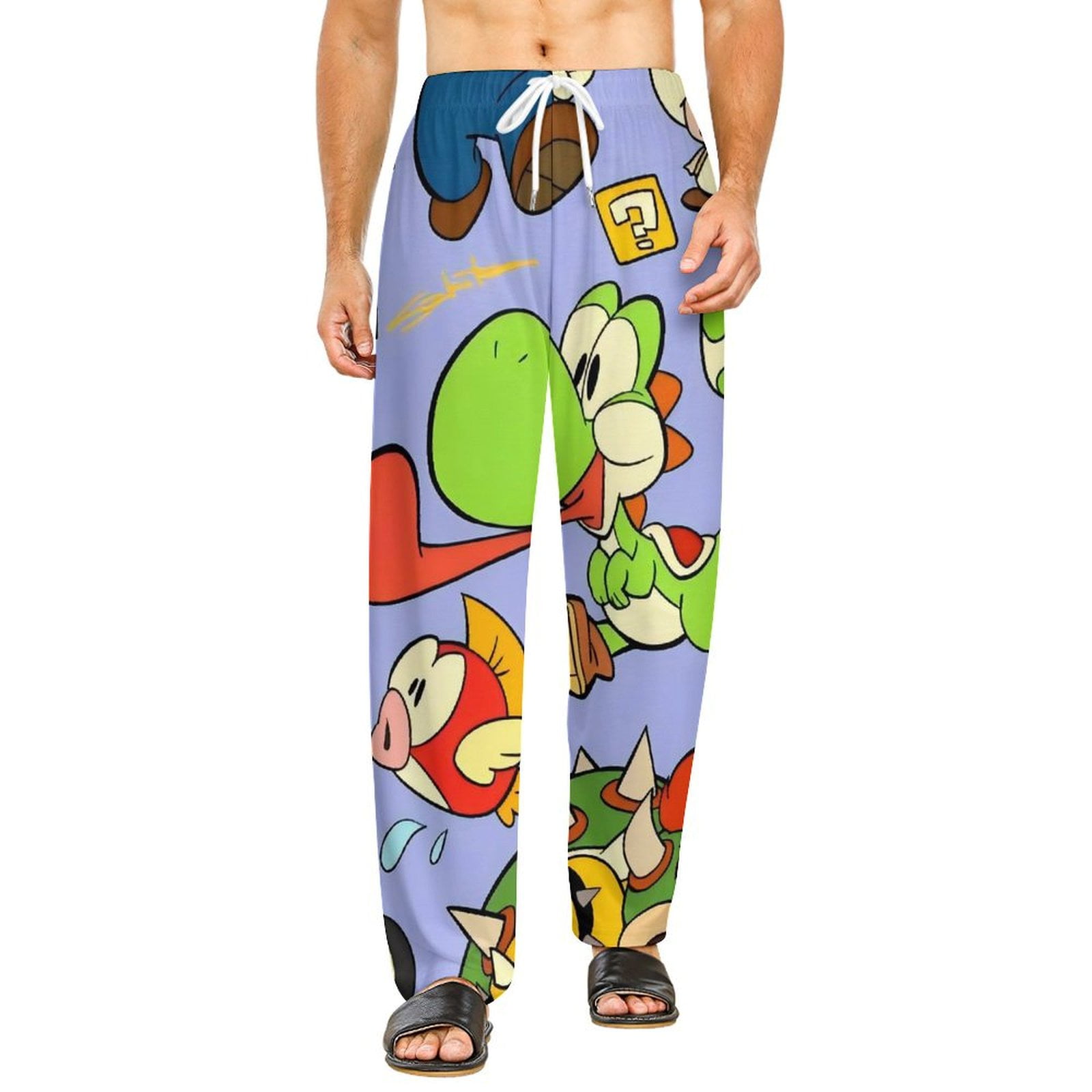 Super Mario Men's elastic waist straight leg pajama pants M - Walmart.com