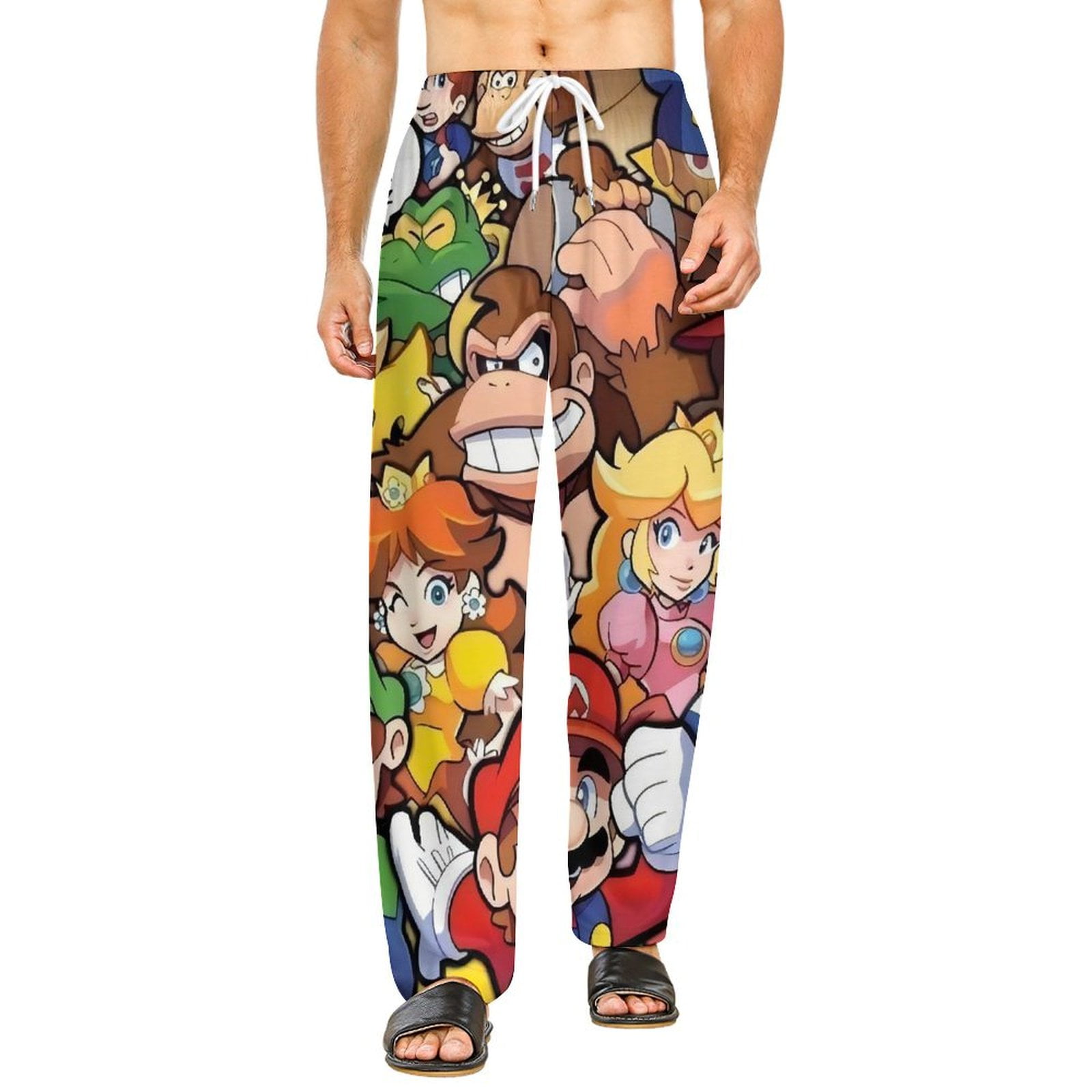 Super Mario Men's elastic waist straight leg pajama pants M - Walmart.com