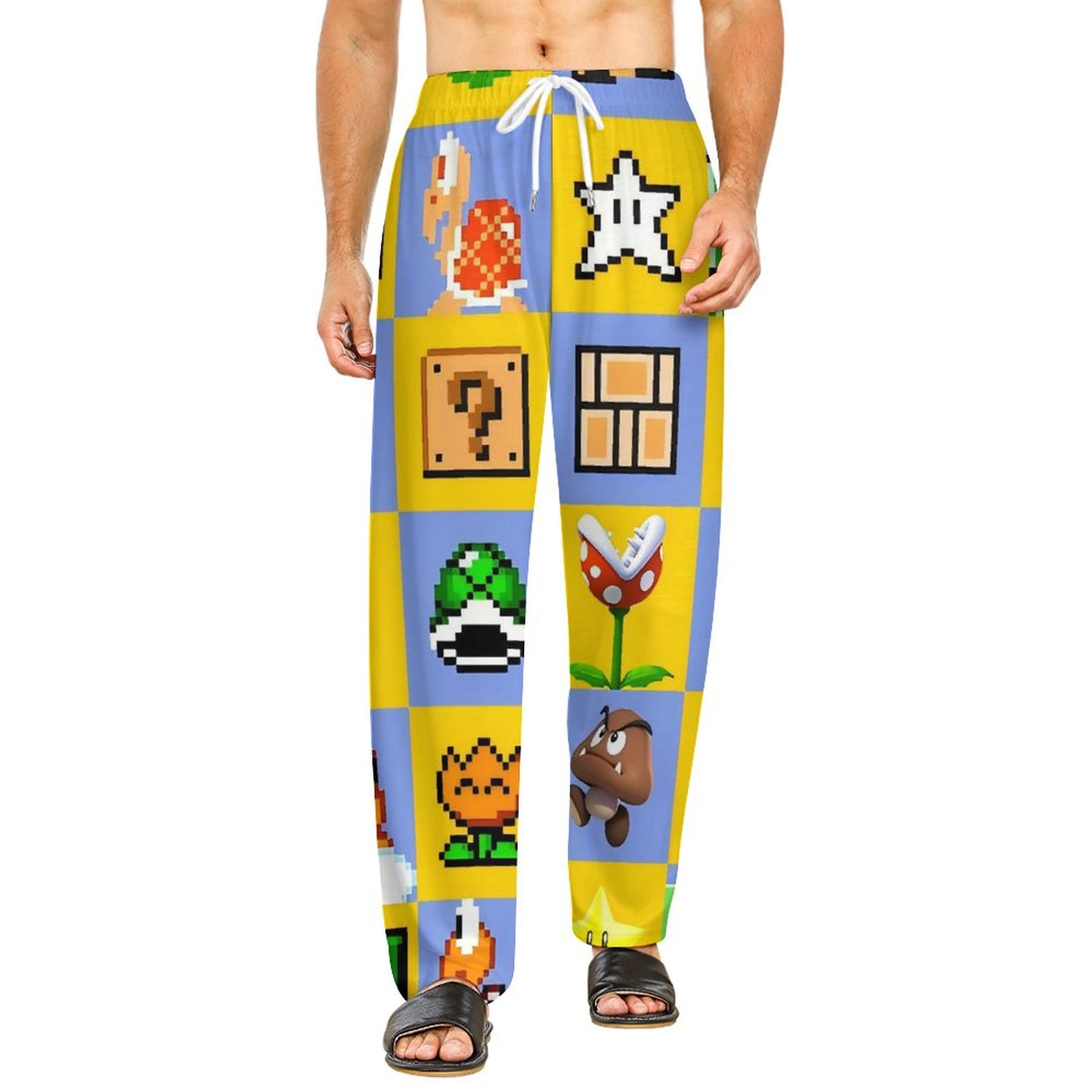Super Mario Men's elastic waist straight leg pajama pants M - Walmart.com