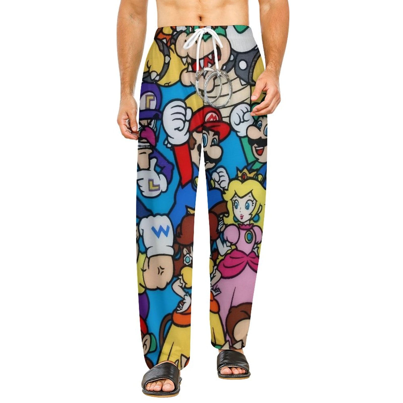 Super Mario Men's elastic waist straight leg pajama pants S - Walmart.com