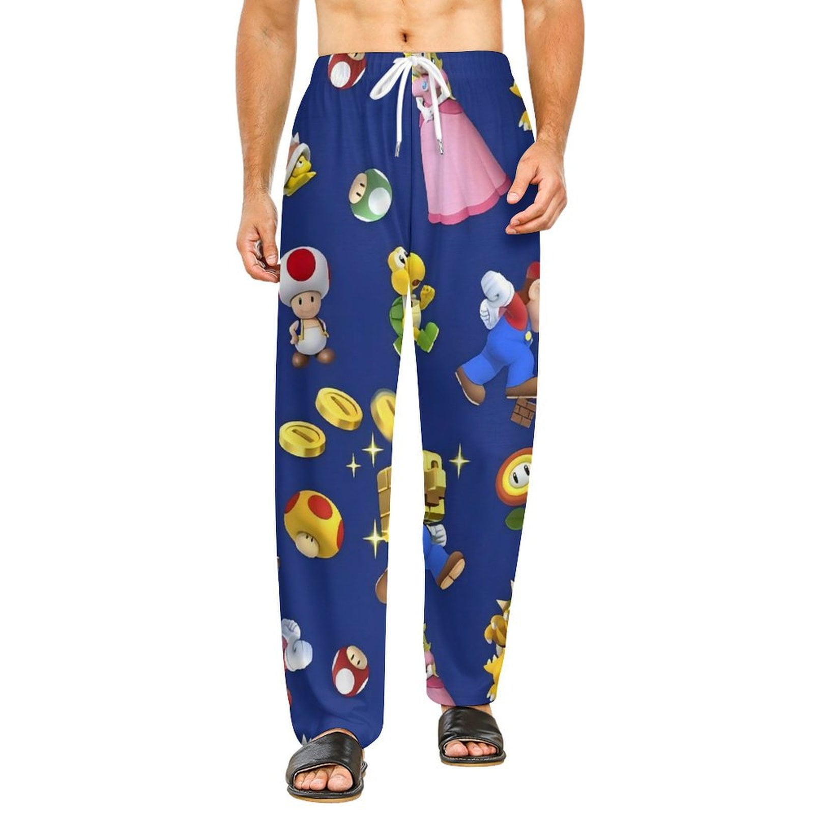 Super Mario Men's elastic waist straight leg pajama pants S - Walmart.com