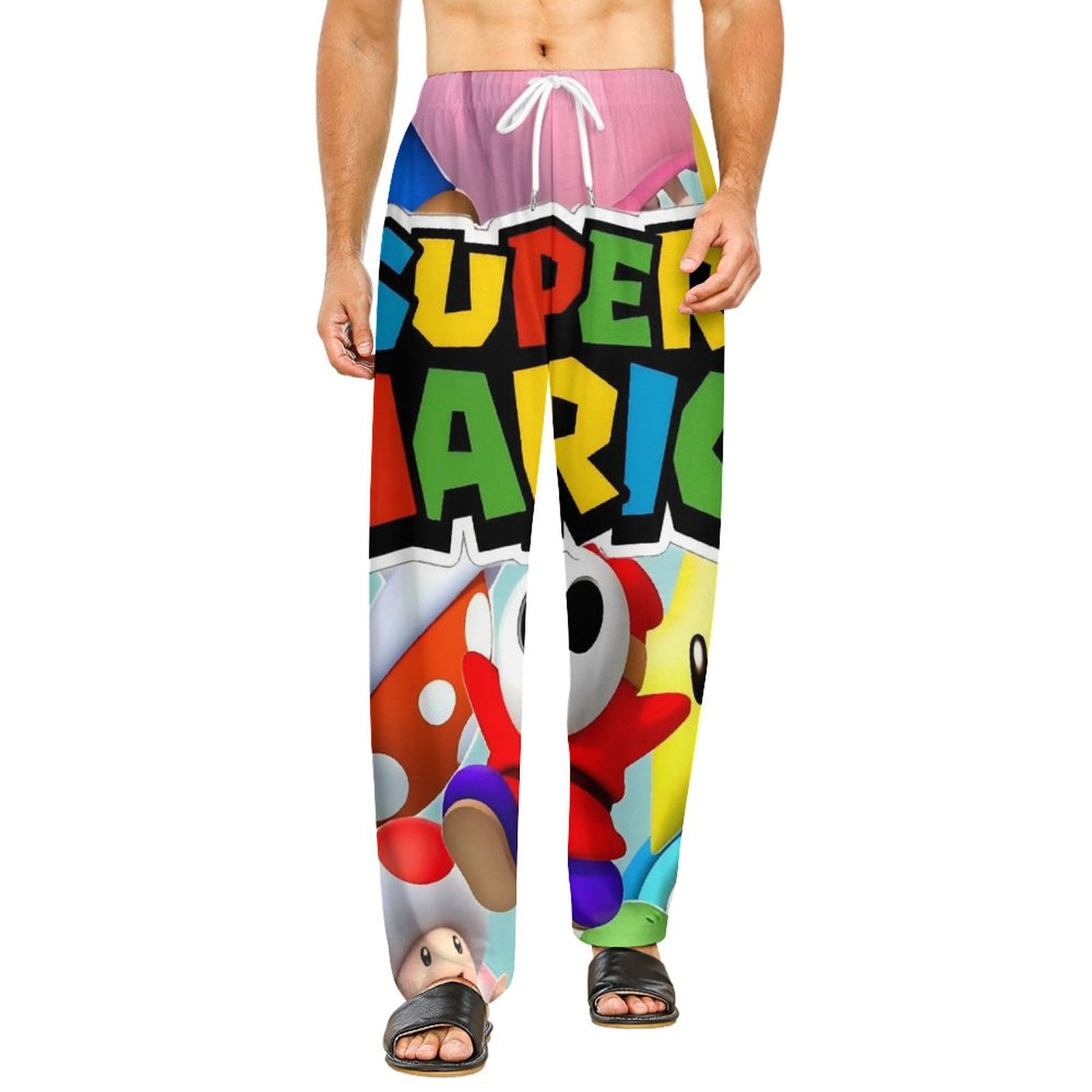 Super Mario Men's elastic waist straight leg pajama pants S - Walmart.com