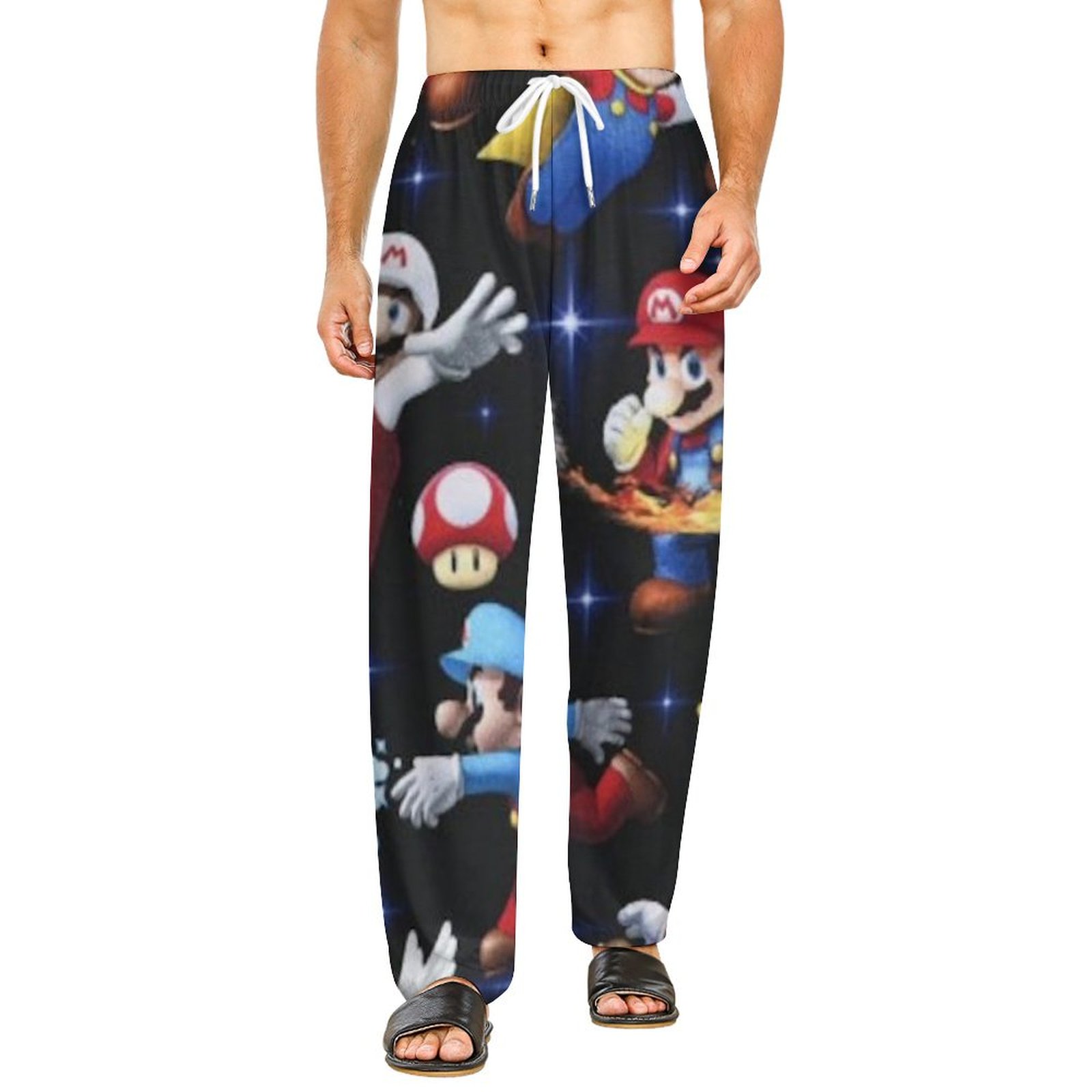 Super Mario Men's elastic waist straight leg pajama pants S - Walmart.com