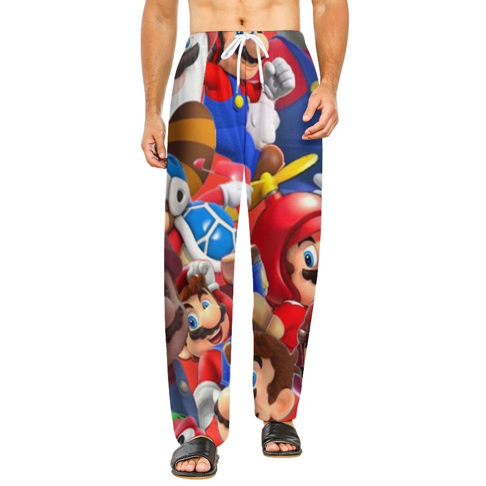 Super Mario Men's elastic waist straight leg pajama pants XL - Walmart.com
