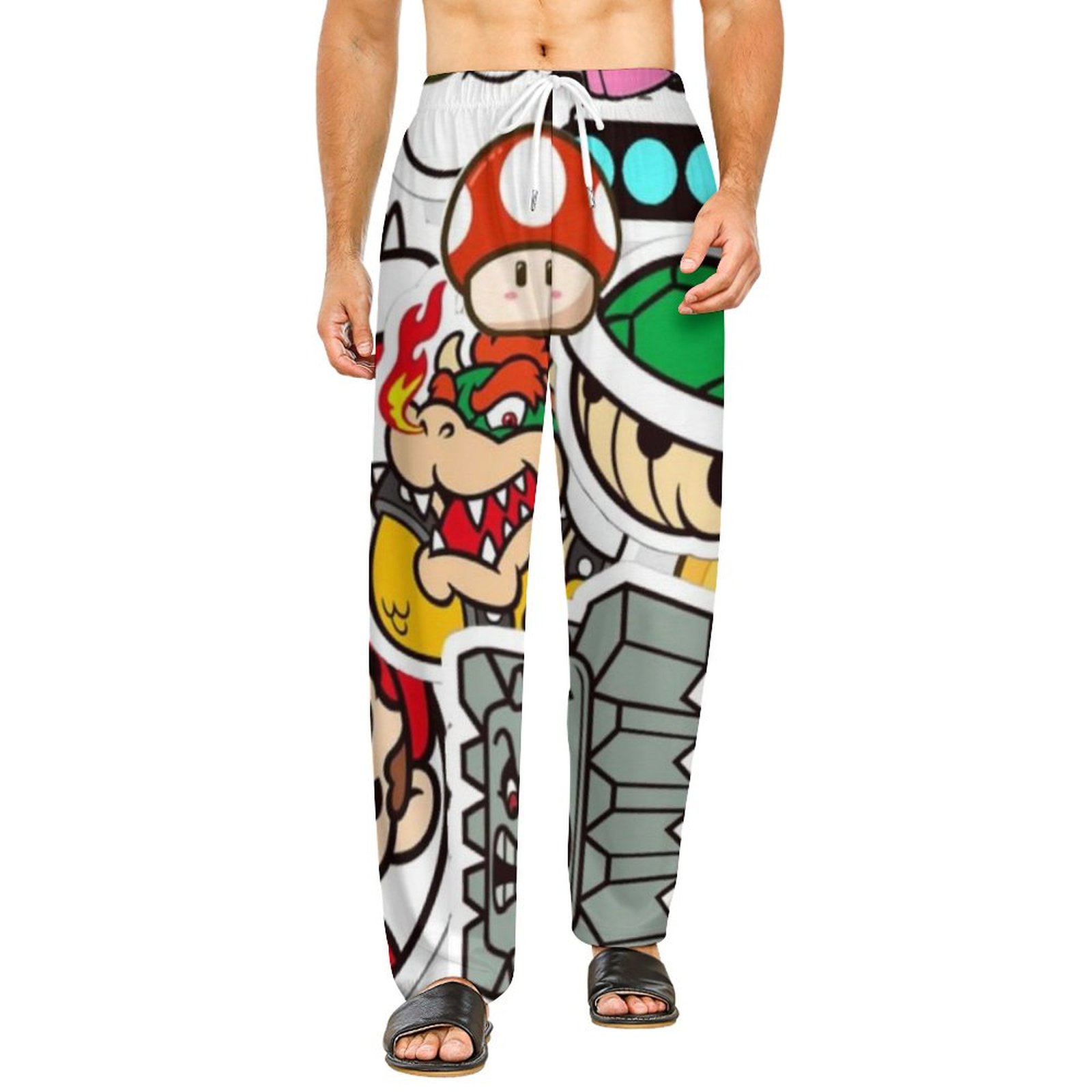 Super Mario Men's elastic waist straight leg pajama pants XL - Walmart.com