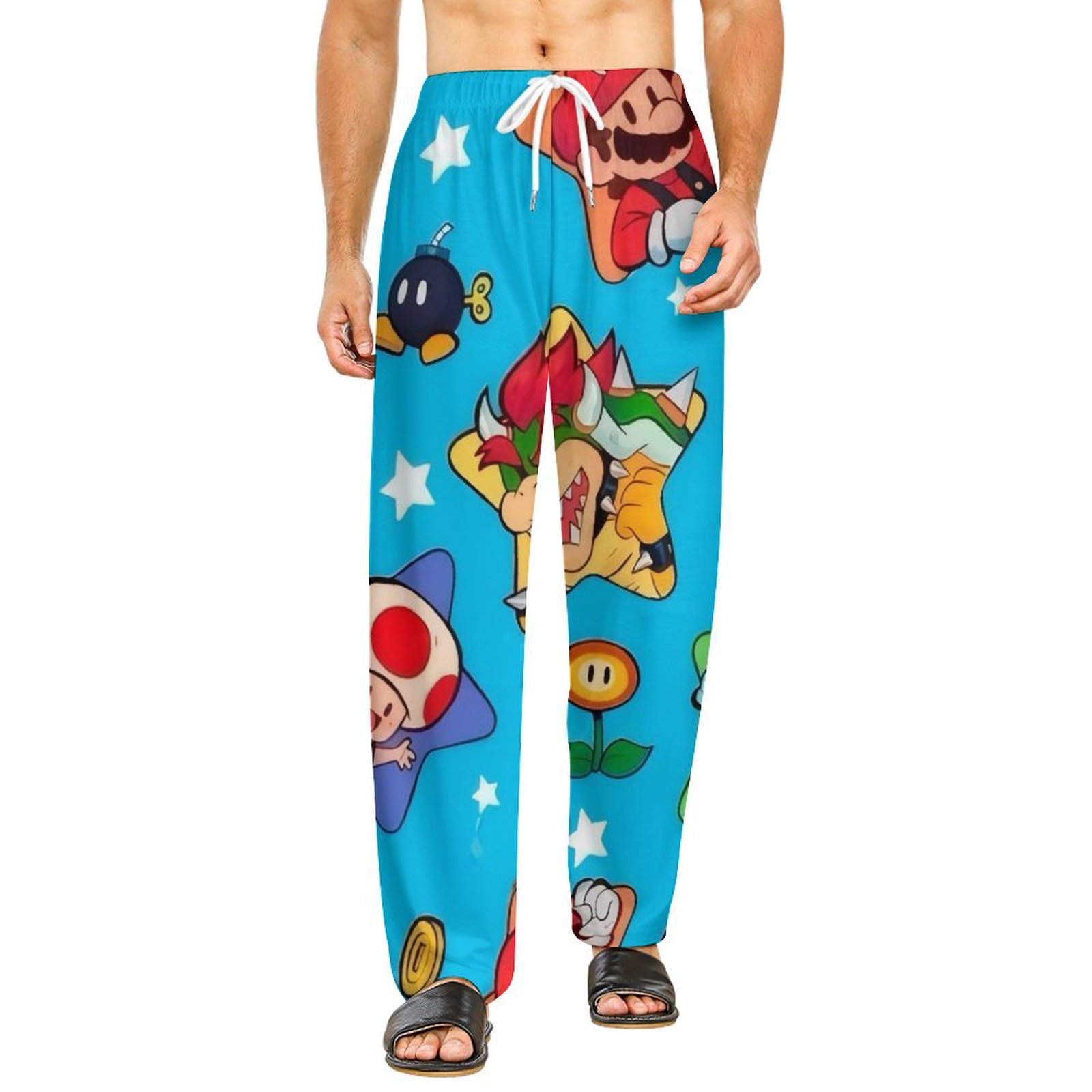 Super Mario Men's elastic waist straight leg pajama pants XL - Walmart.com