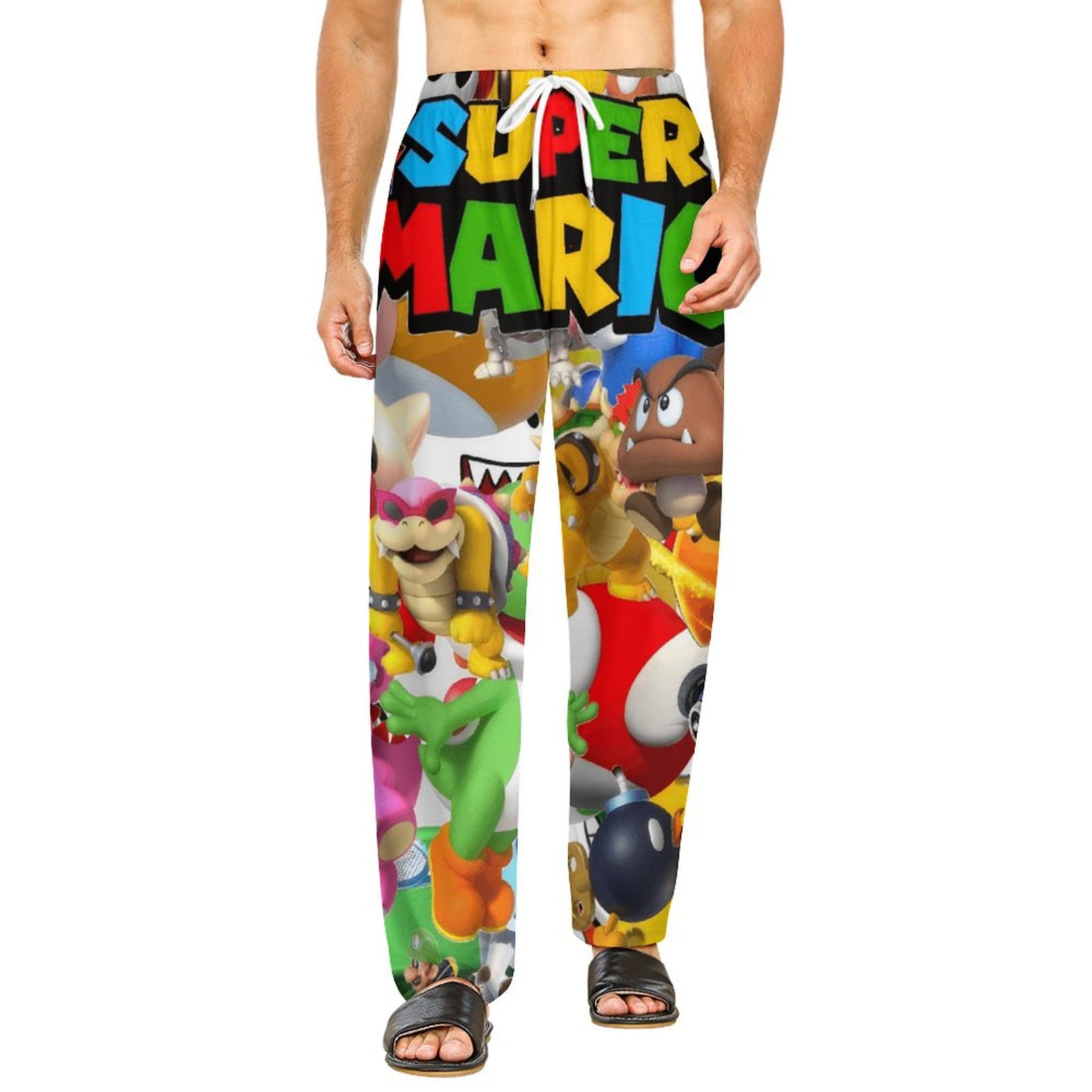 Super Mario Men's elastic waist straight leg pajama pants XL - Walmart.com