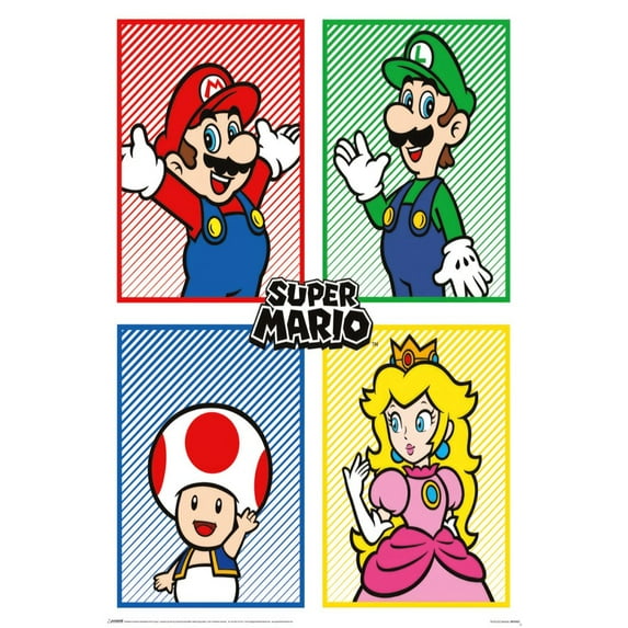 Super Mario - Mini Gaming Poster (Character Montage - Mario, Luigi ...