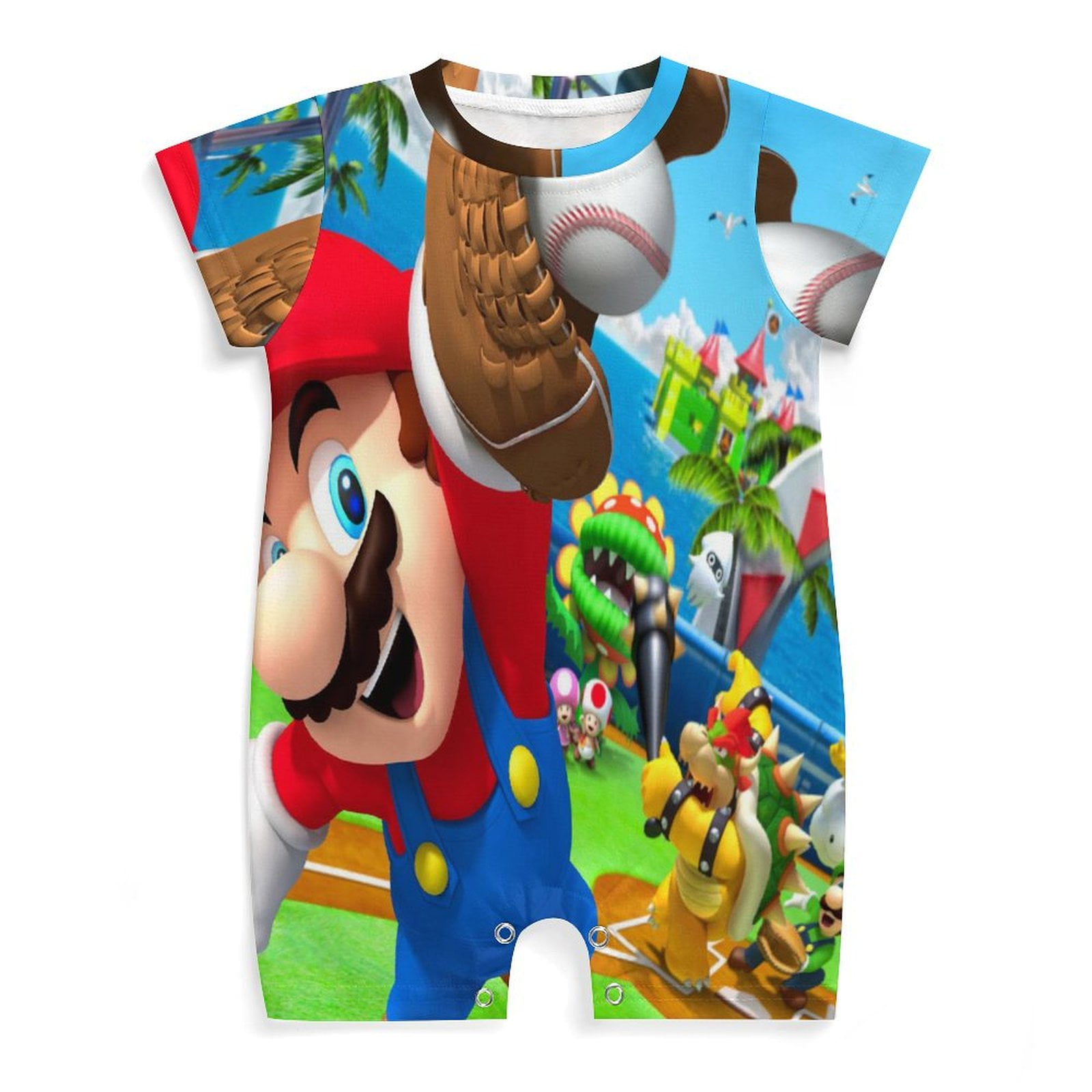 Super Mario Newborn Baby Romper Clothing Infant Short Sleeve Clothes ...