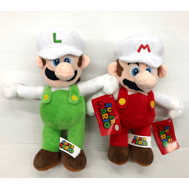 Super Mario Stuffed Animals & Plush Toys, Fire Mario and Luigi, 12", 2 ...