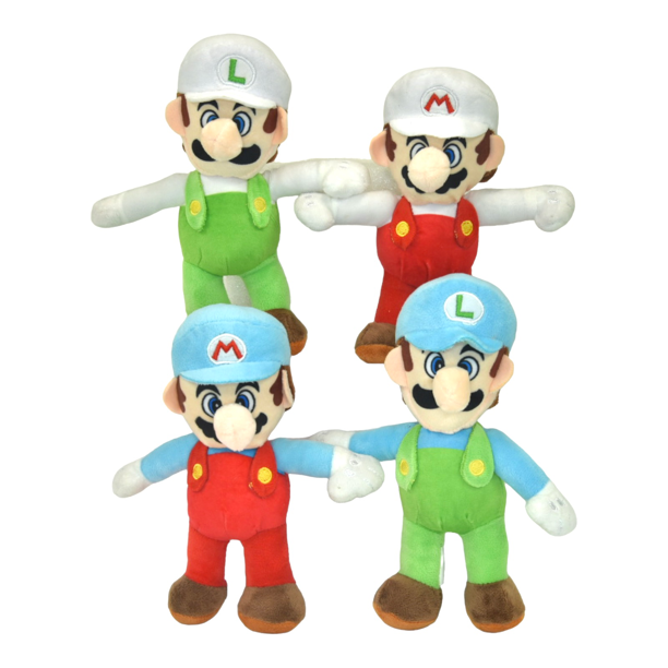 Super Mario Nintendo 7 Inch Fire & Ice Mario and Luigi 4 Pak Plush Toys ...