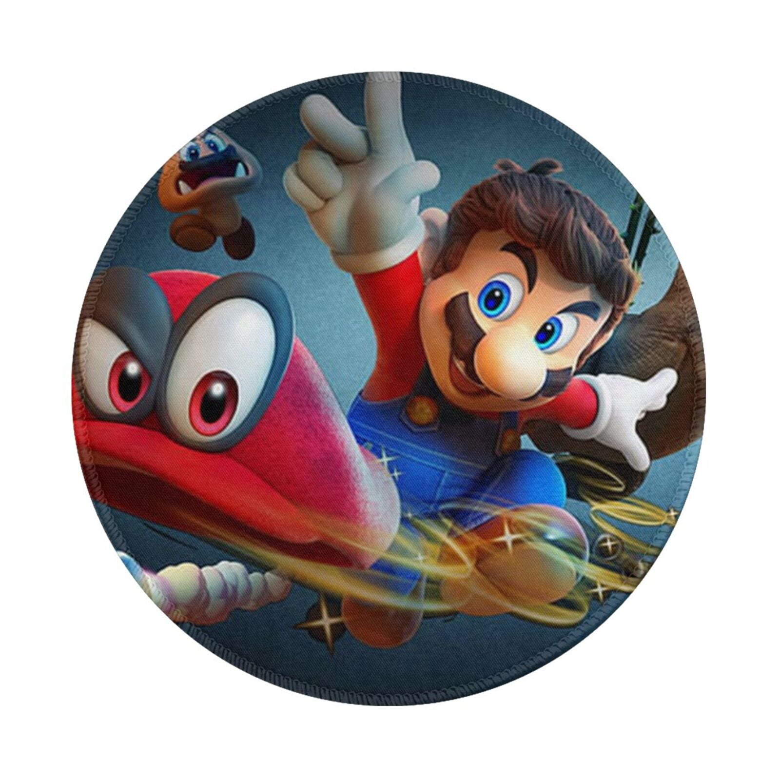 Super Mario Non-Slip Rubber Base Mouse Mat 8 Inch Round Mouse Pad With ...