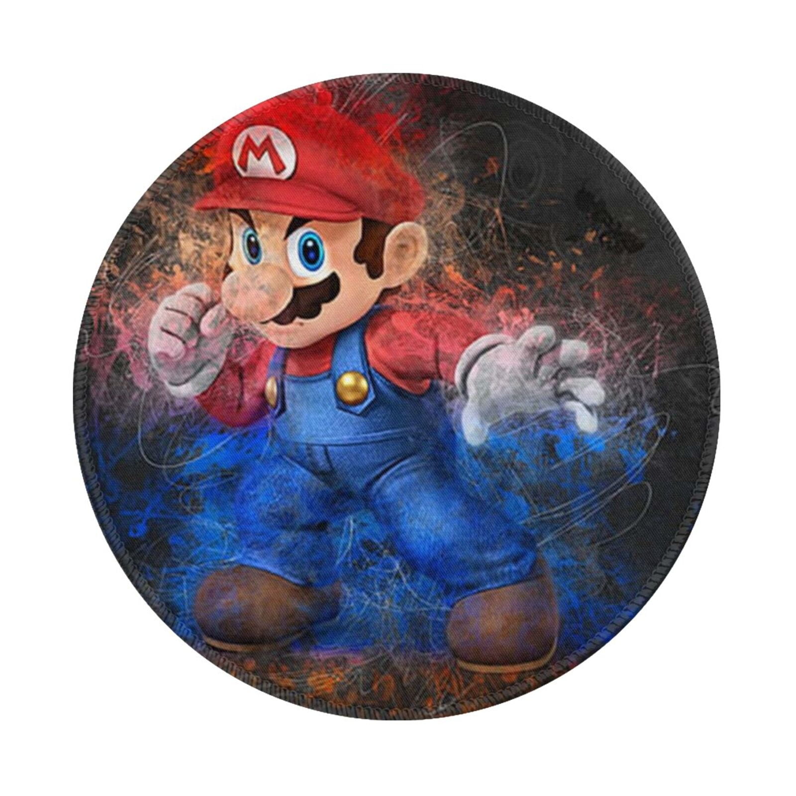 Super Mario Non-Slip Rubber Base Mouse Mat 8 Inch Round Mouse Pad With ...