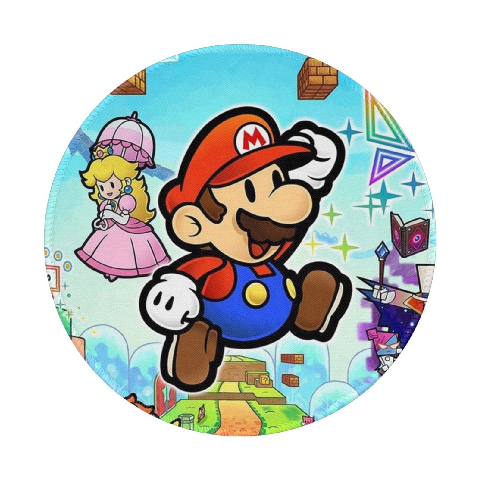 Super Mario Non-Slip Rubber Base Mouse Mat 8 Inch Round Mouse Pad With ...