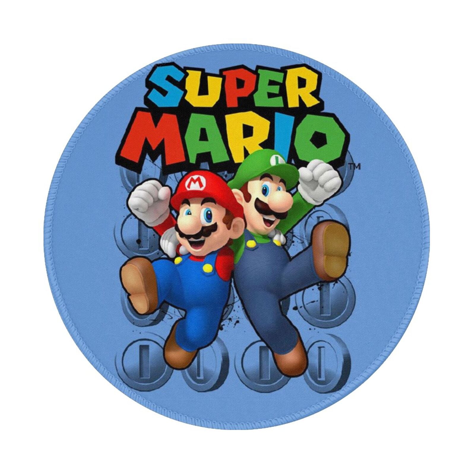 Super Mario Non-Slip Rubber Base Mouse Mat 8 Inch Round Mouse Pad With ...