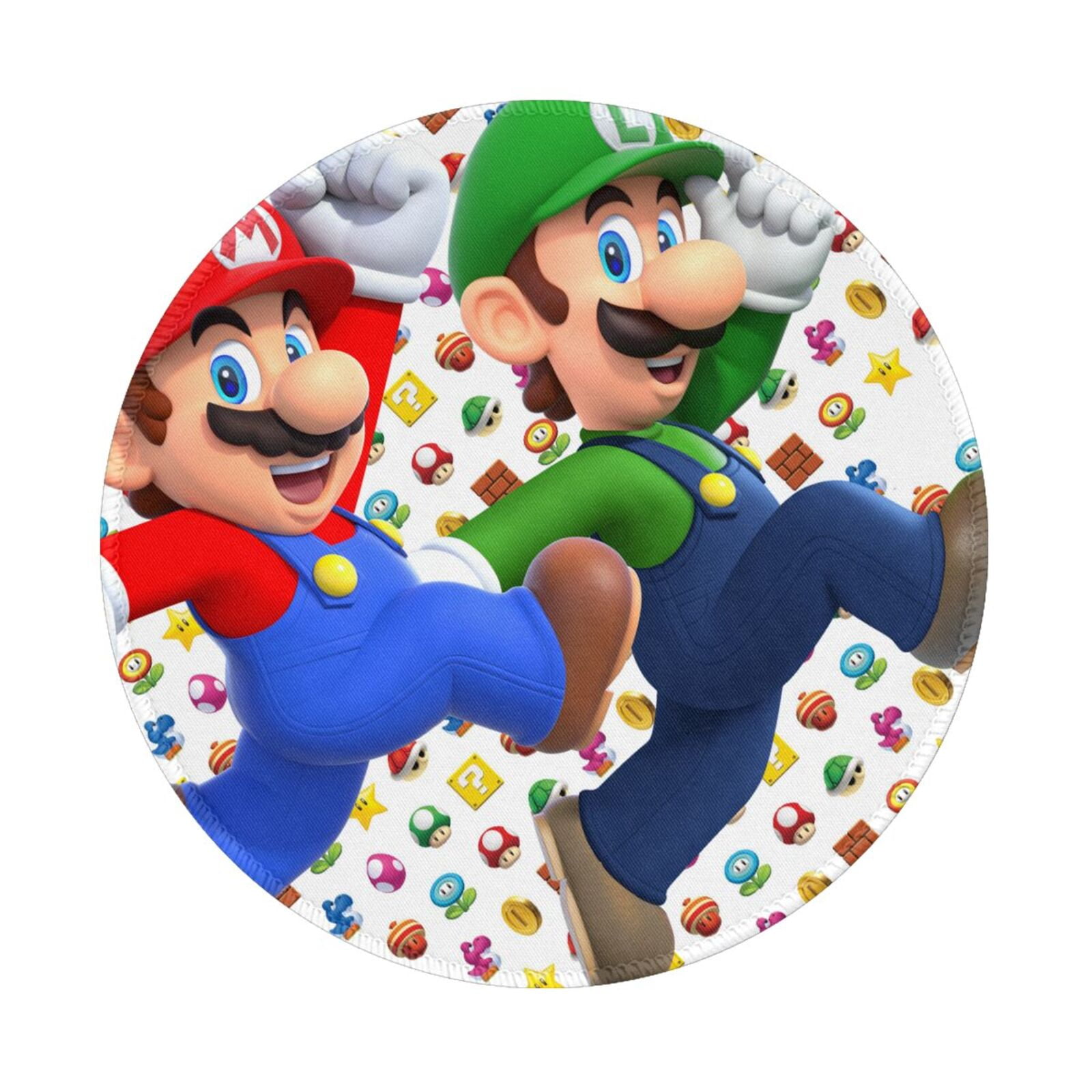 Super Mario Non-Slip Rubber Base Mouse Mat 8 Inch Round Mouse Pad With ...