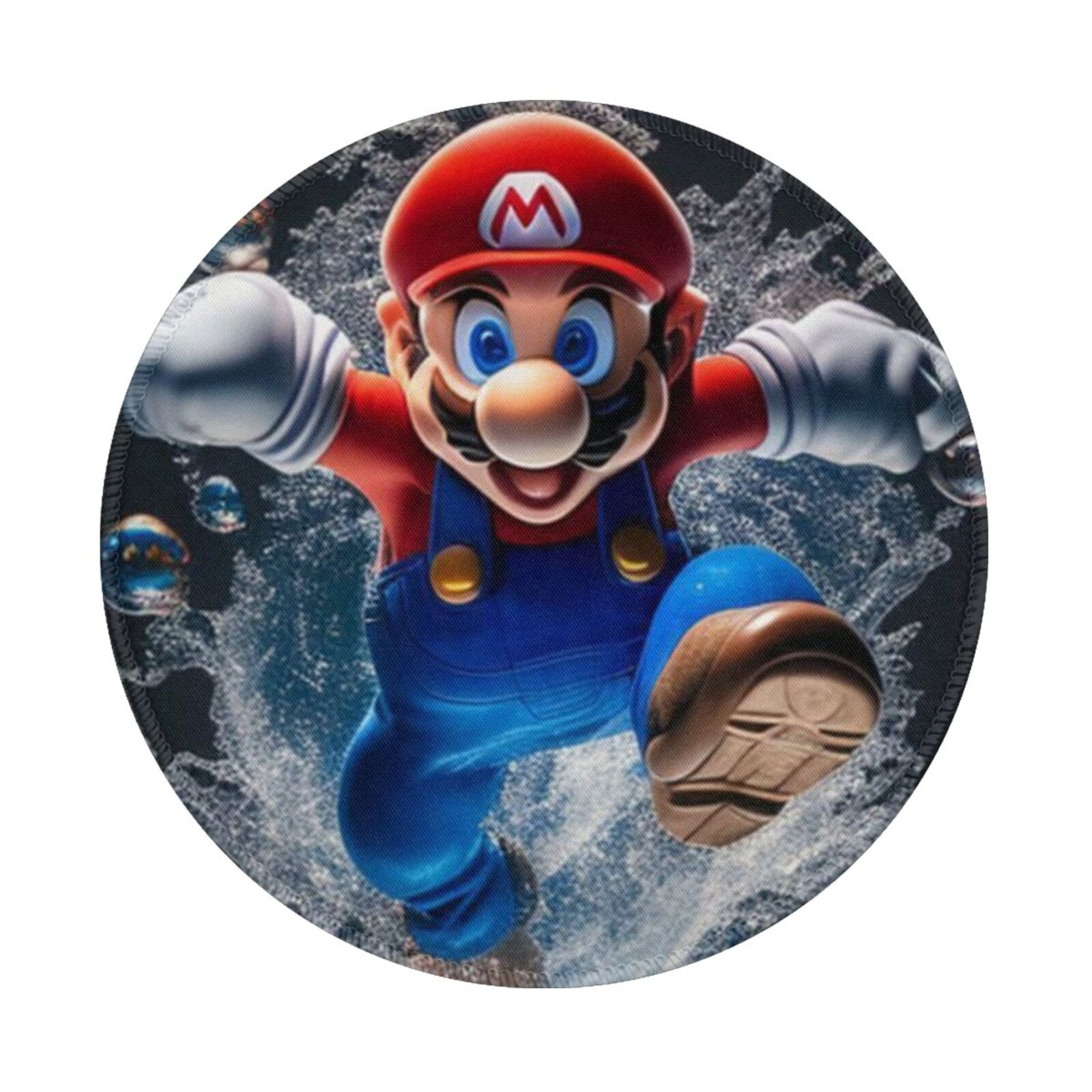 Super Mario Non-Slip Rubber Base Mouse Mat 8 Inch Round Mouse Pad With ...