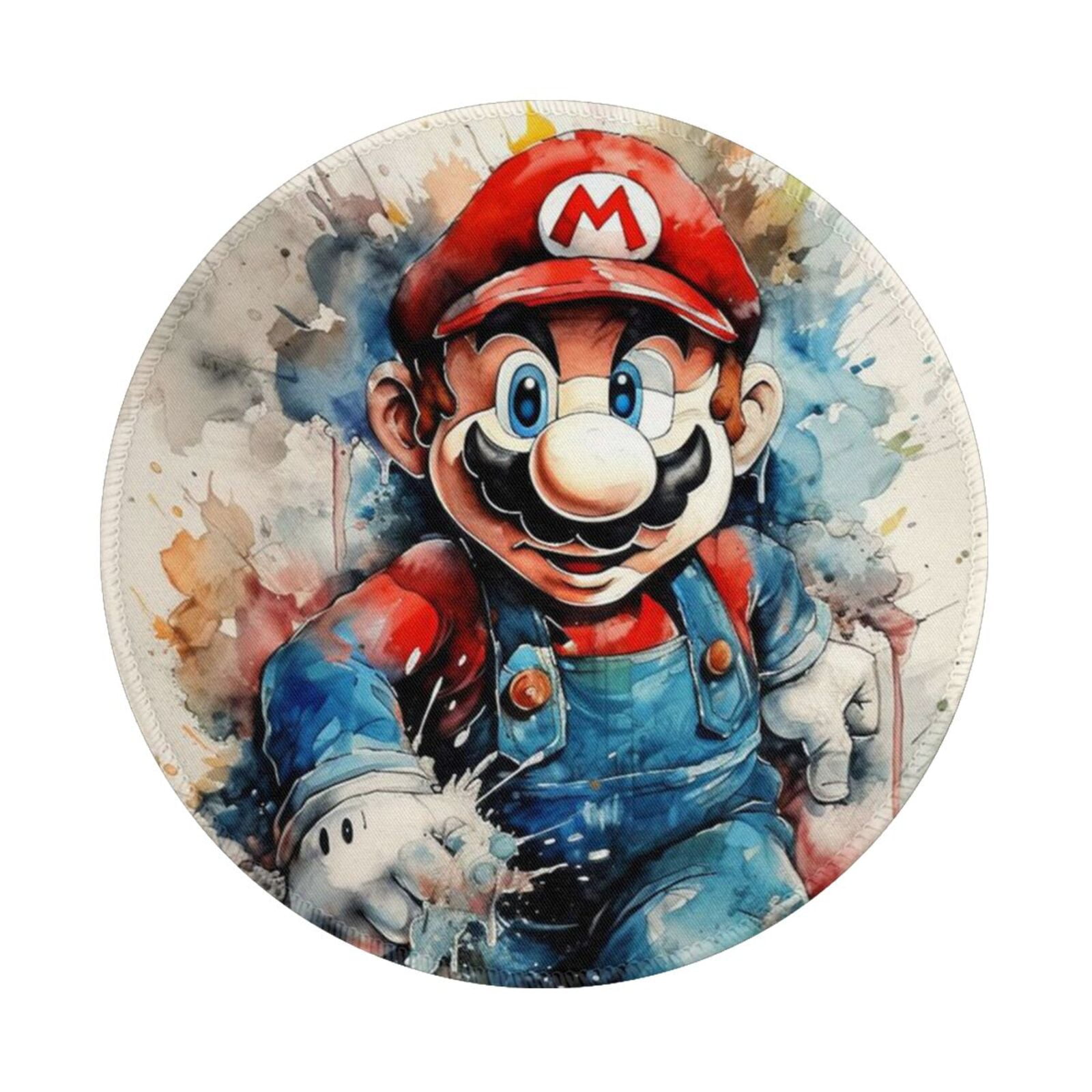 Super Mario Non-Slip Rubber Base Mouse Mat 8 Inch Round Mouse Pad With ...