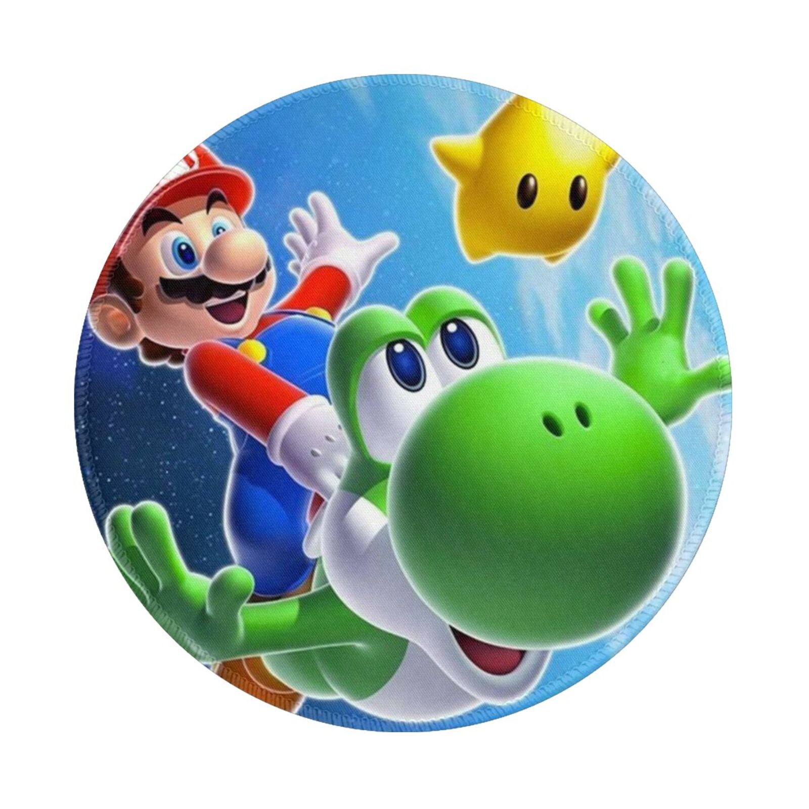 Super Mario Non-Slip Rubber Base Mouse Mat 8 Inch Round Mouse Pad With ...