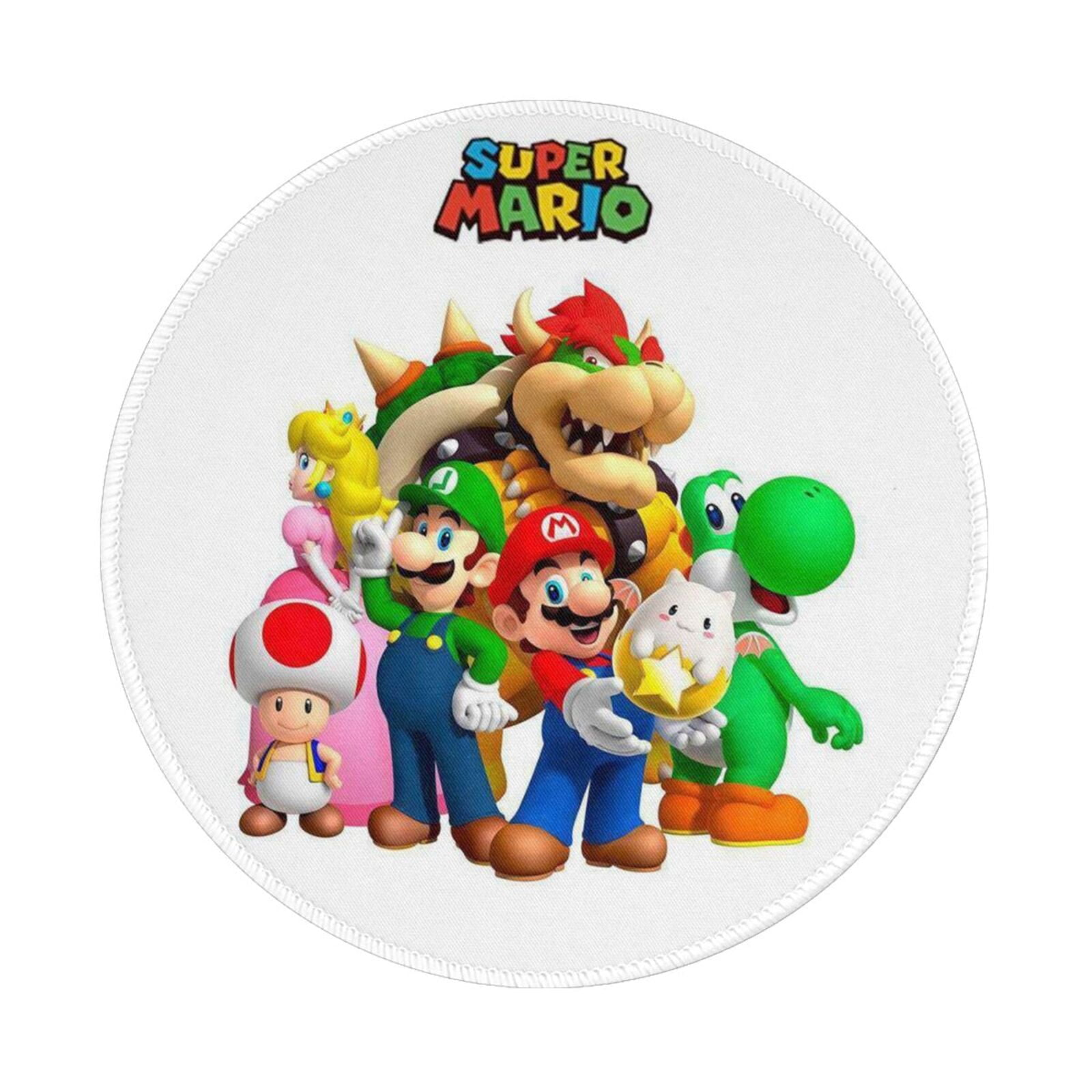 Super Mario Non-Slip Rubber Base Mouse Mat 8 Inch Round Mouse Pad With ...