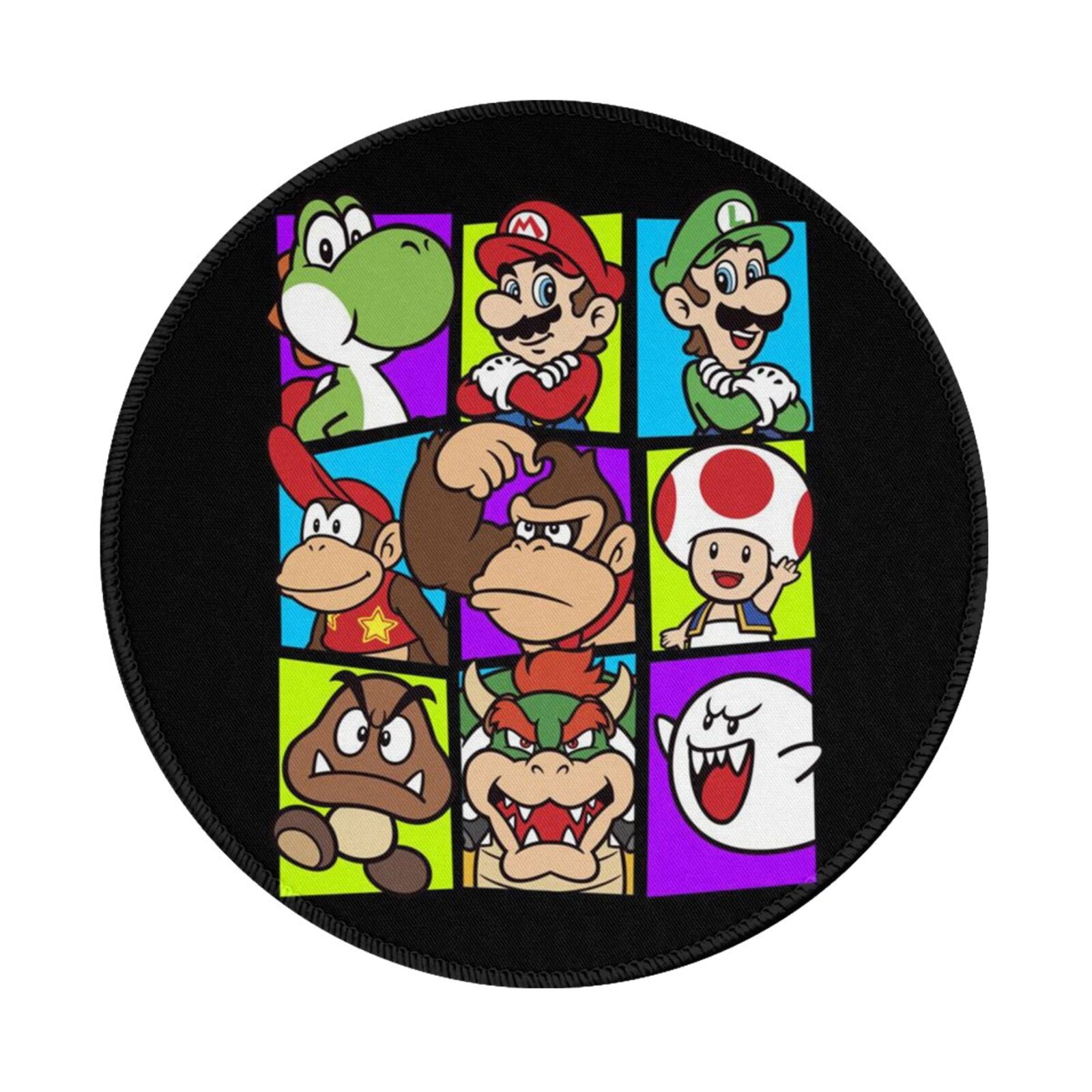 Super Mario Non-Slip Rubber Base Mouse Mat 8 Inch Round Mouse Pad With ...
