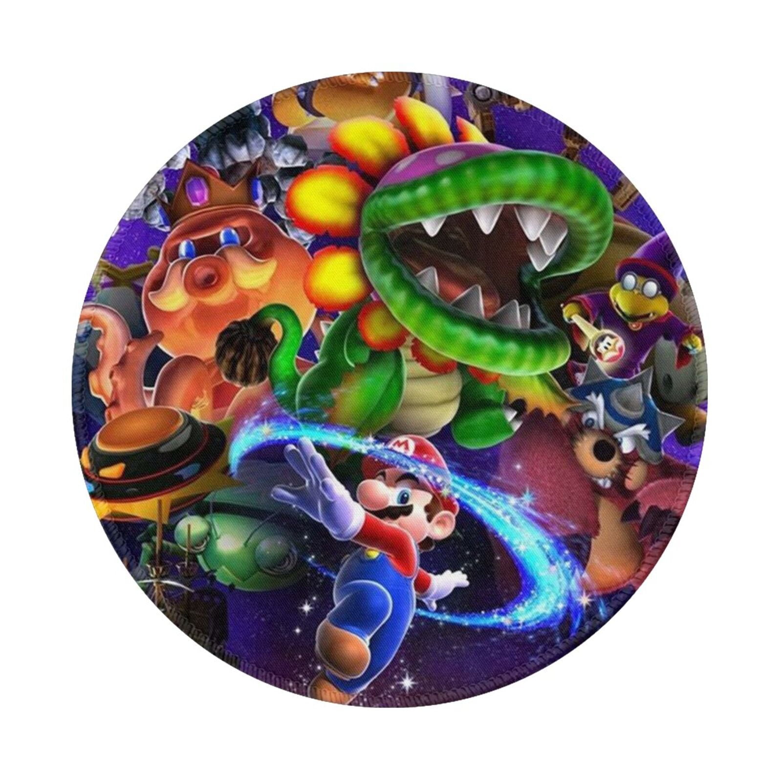Super Mario Non-Slip Rubber Base Mouse Mat 8 Inch Round Mouse Pad With ...