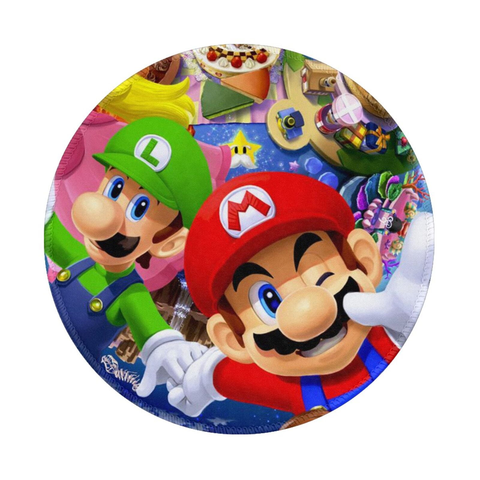 Super Mario Non-Slip Rubber Base Mouse Mat 8 Inch Round Mouse Pad With ...