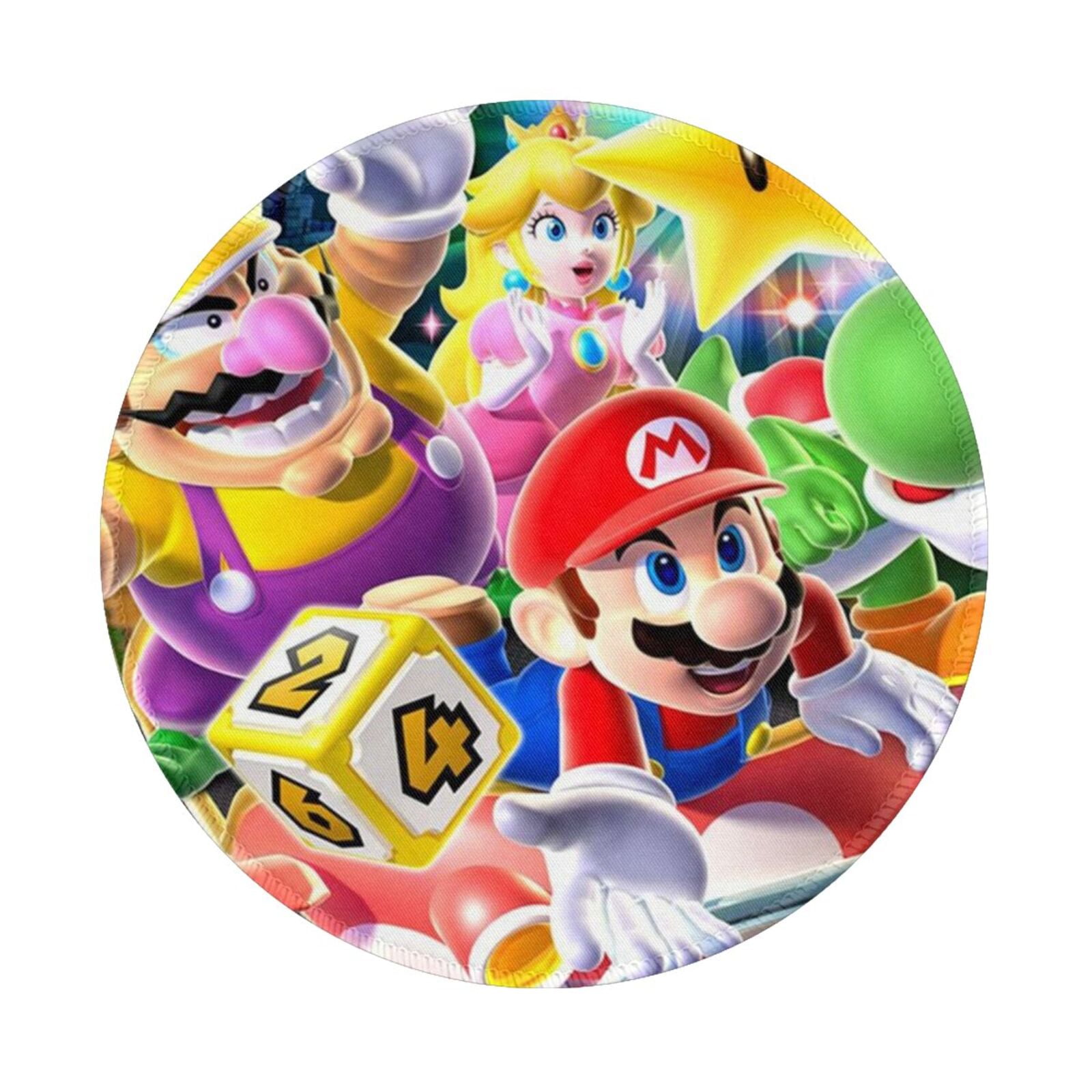 Super Mario Non-Slip Rubber Base Mouse Mat 8 Inch Round Mouse Pad With ...