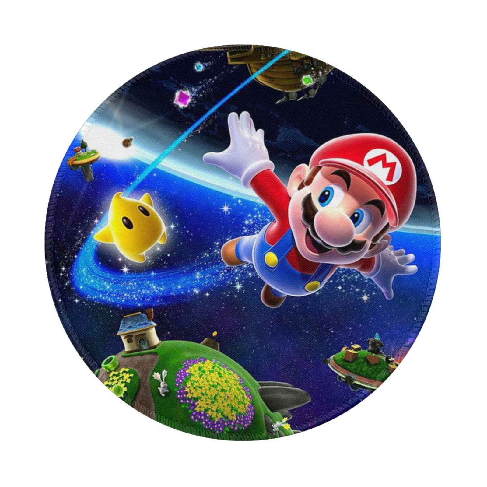 Super Mario Non-Slip Rubber Base Mouse Mat 8 Inch Round Mouse Pad With ...