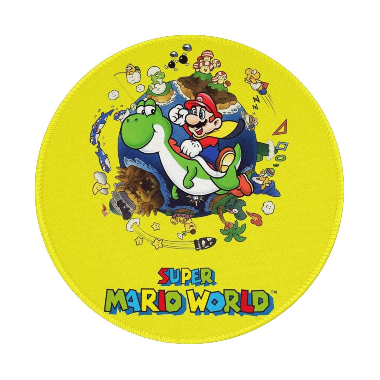 Super Mario Non-Slip Rubber Base Mouse Mat 8 Inch Round Mouse Pad With ...