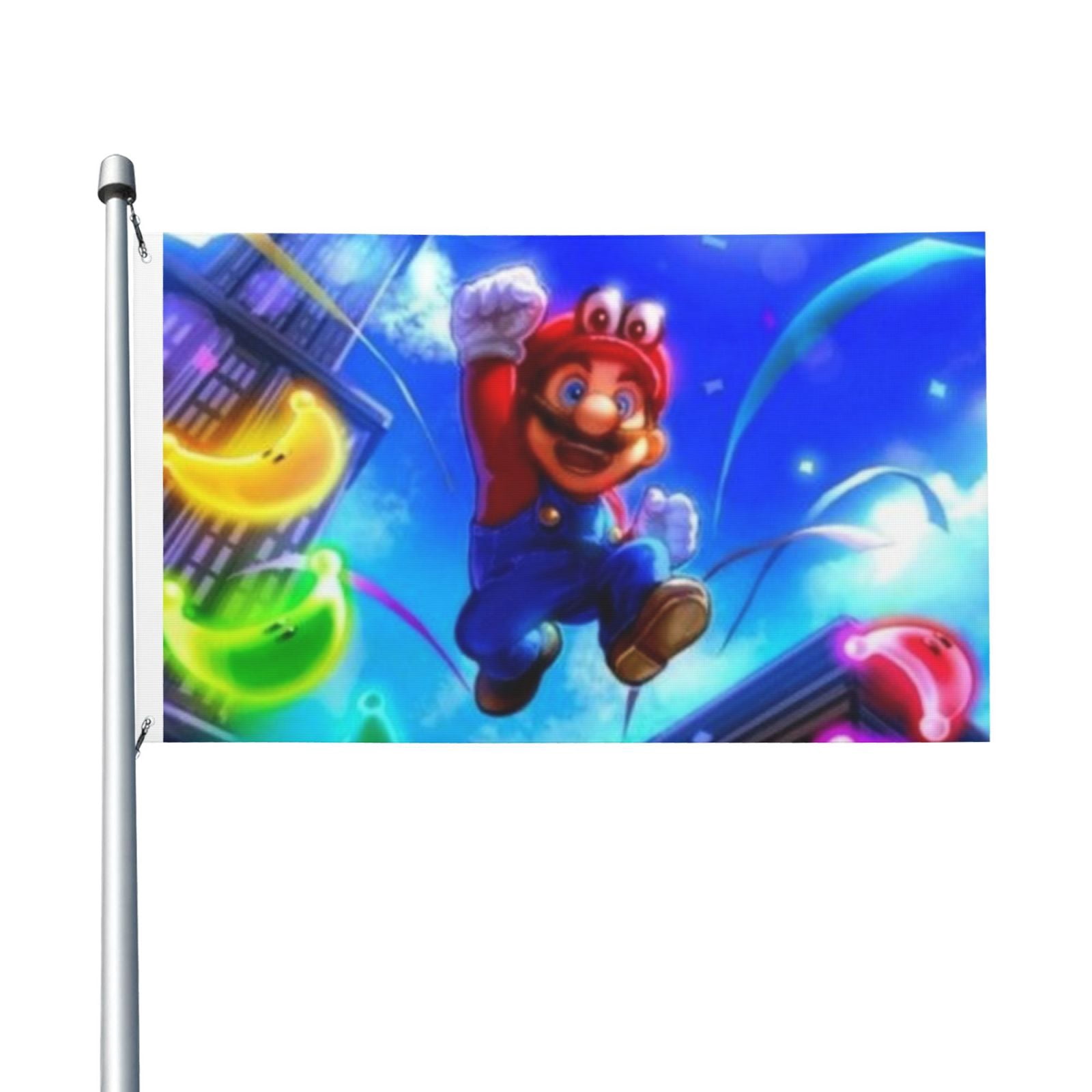 Super Mario Odyssey 3x5ft Face Flag Fade Proof Holiday Fall Flag ...