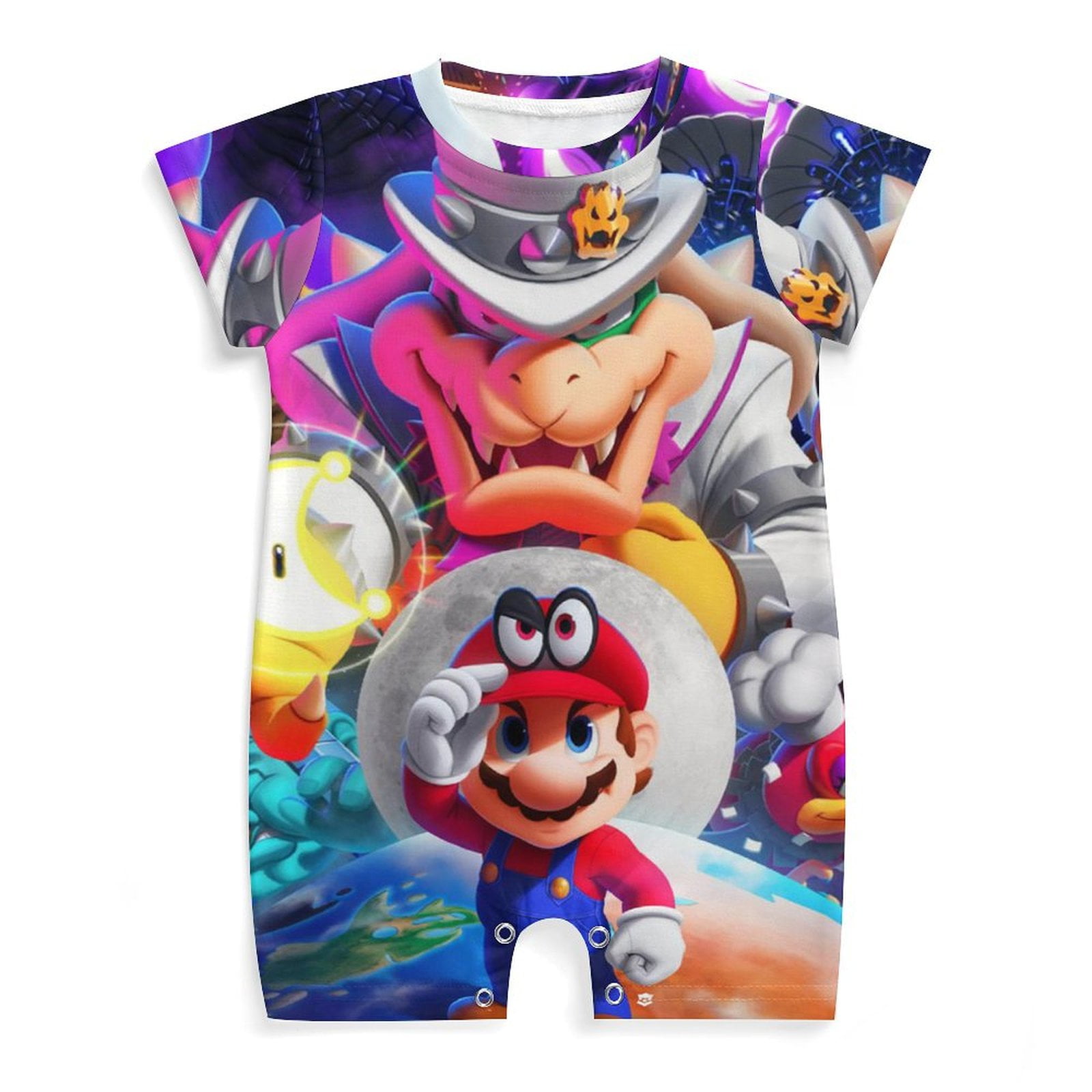 Super Mario Odyssey Baby One-Piece Rompers Short Sleeve Bodysuits ...