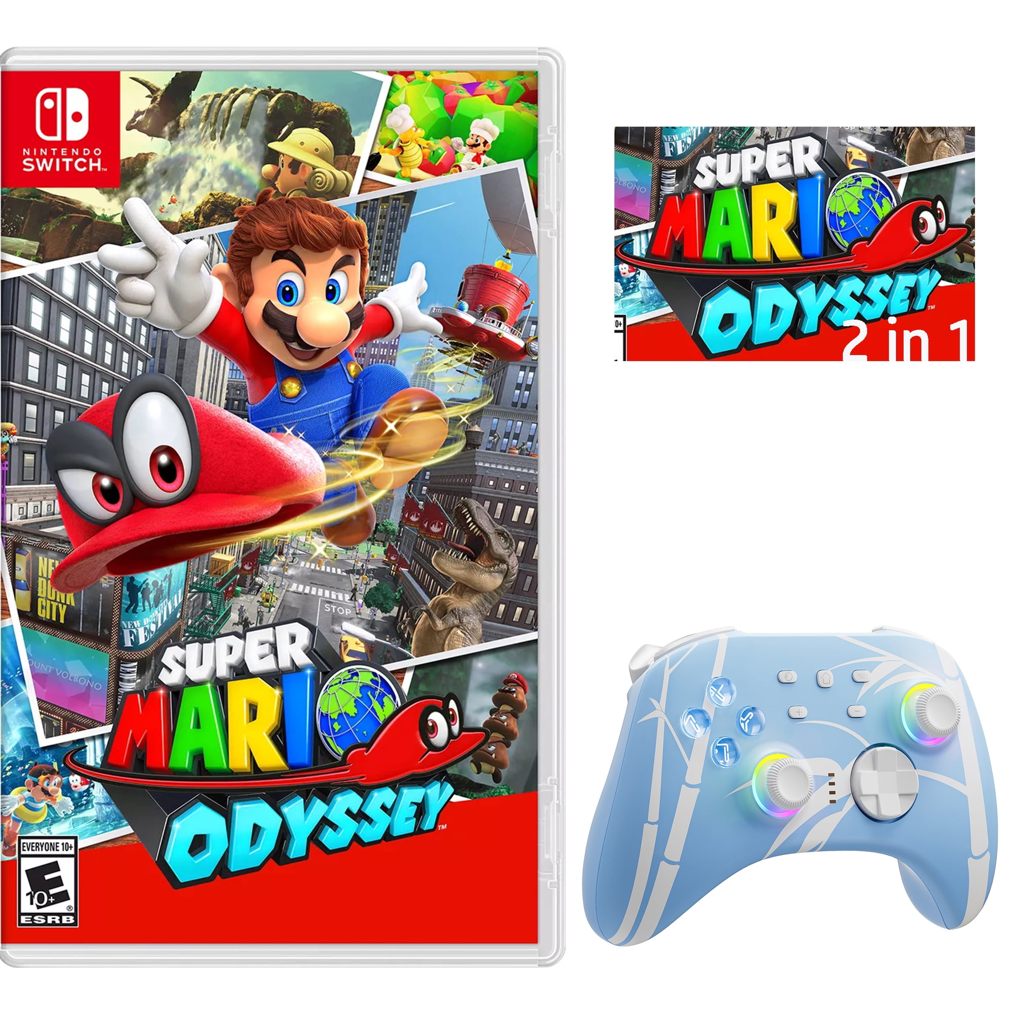 Super Mario Odyssey Game Disc and Upgraded Switch Pro Controller for ...
