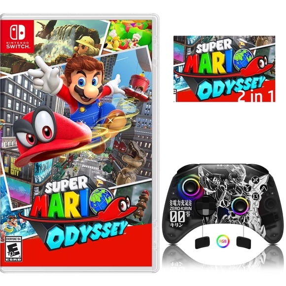 Switch Pro Controller Mario Odyssey Bundle