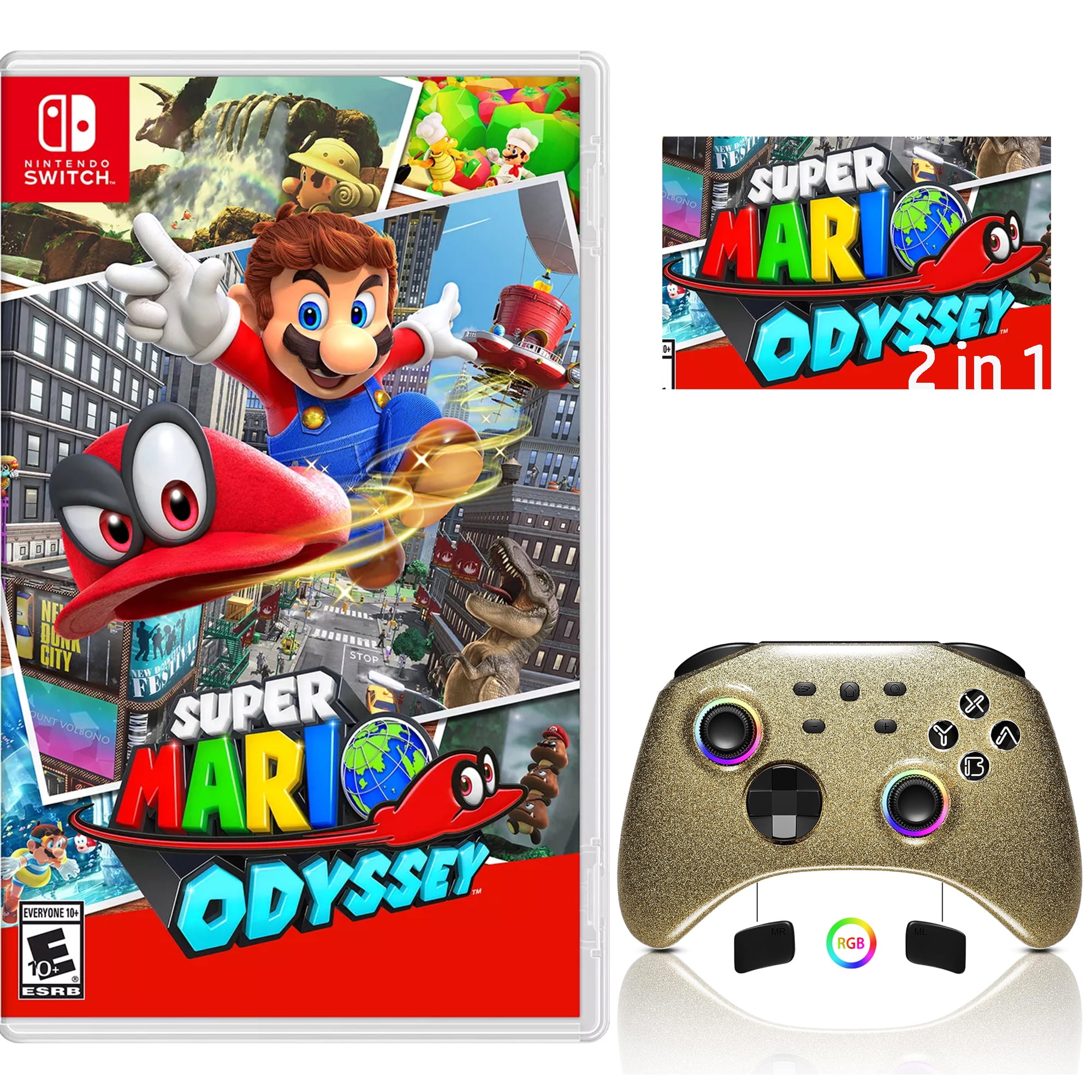 Super Mario Odyssey Game Disc and Upgraded Switch Pro Controller for ...
