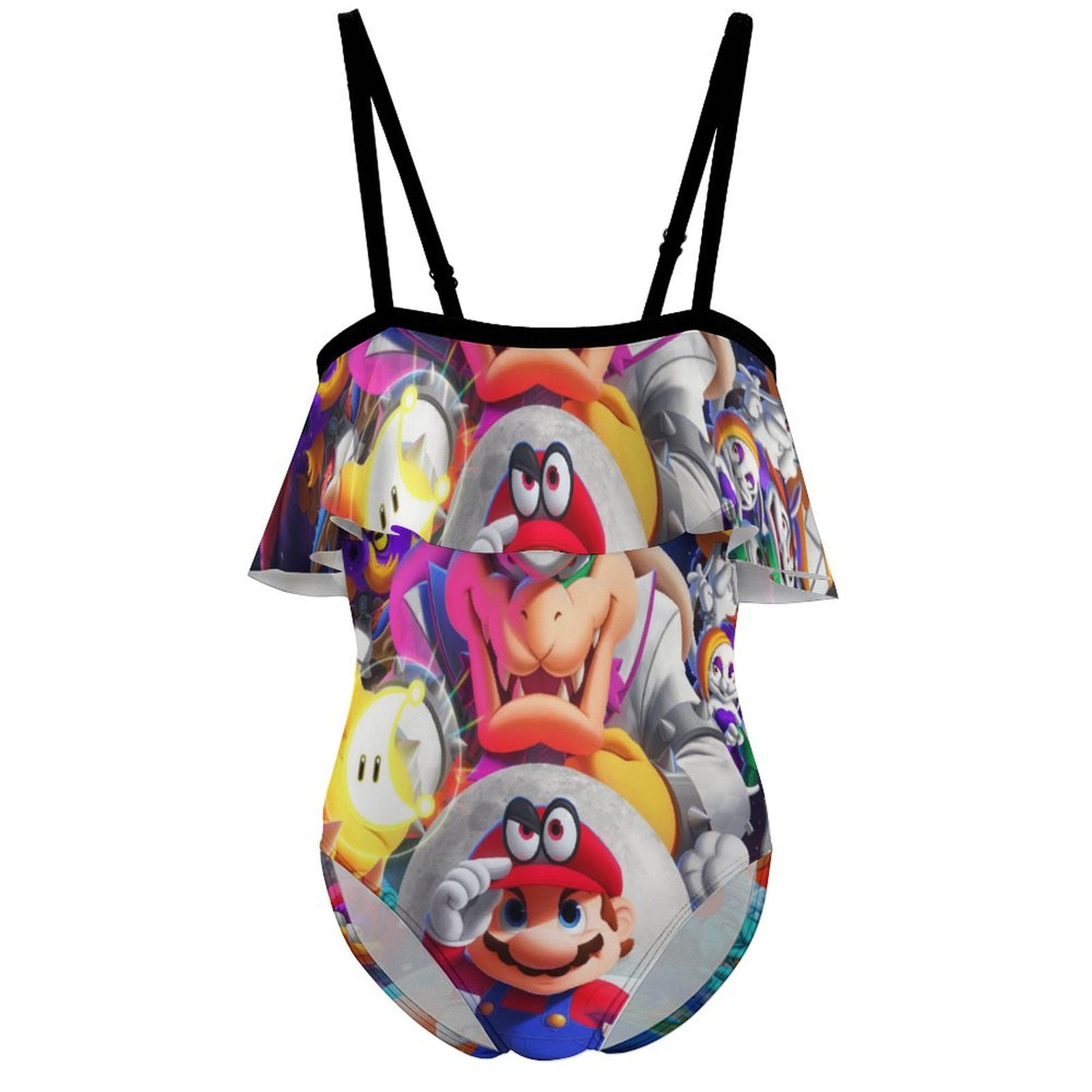Super Mario Odyssey Kids One-piece Swimsuit Adjustable Off Shoulder ...