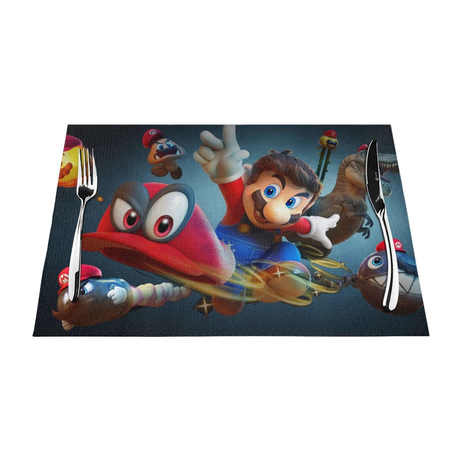 Super Mario Odyssey Woven Placemats For Kitchen Dining Table Tabletop ...