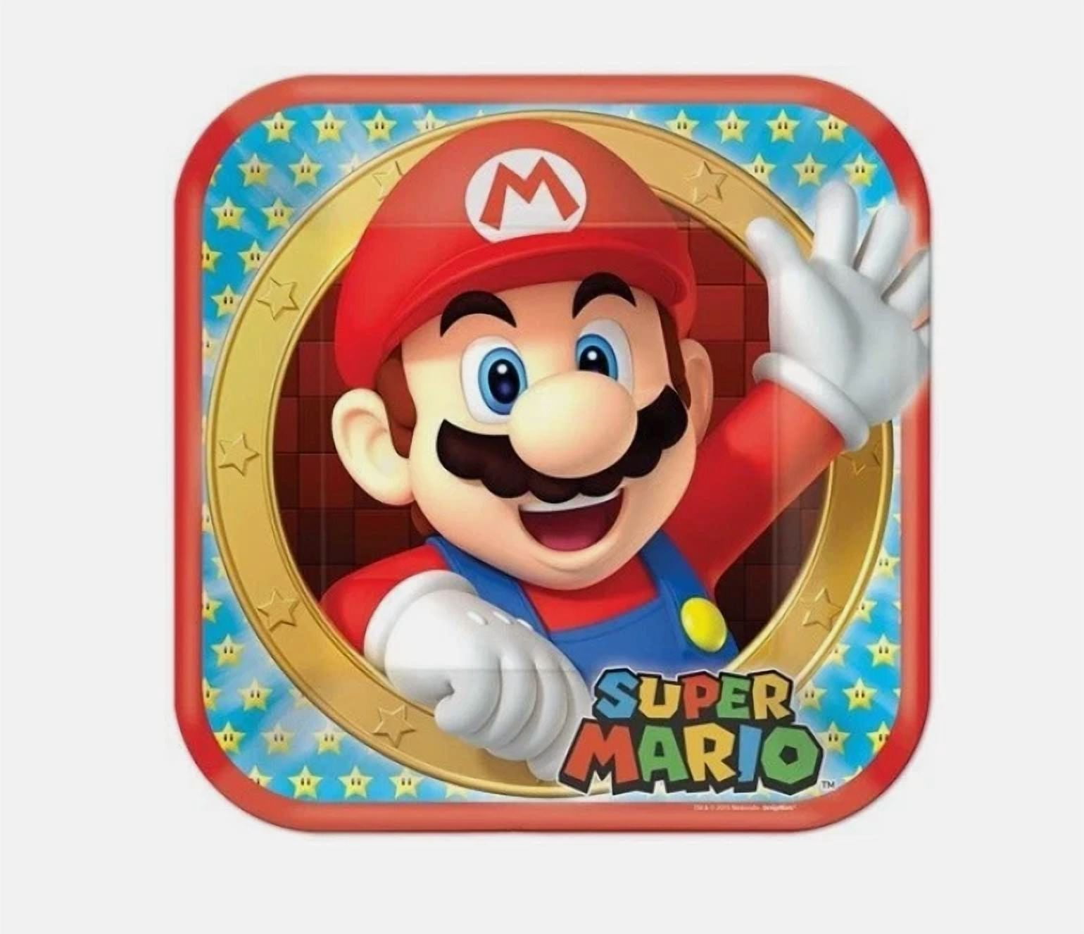 Super Mario One Pack 8 Ct Large Dinner Paper Plates 9 Inches - Walmart.com