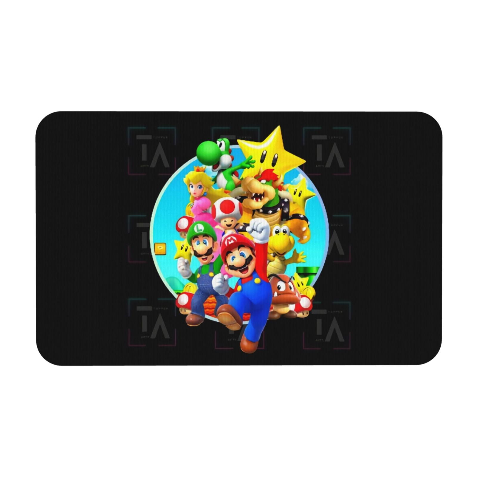 Super Mario PNG Bath Mat,Diatomite Bath Mat,Super Absorbent Bathmat,Rubber Non-Slip Bottom, Easy ...